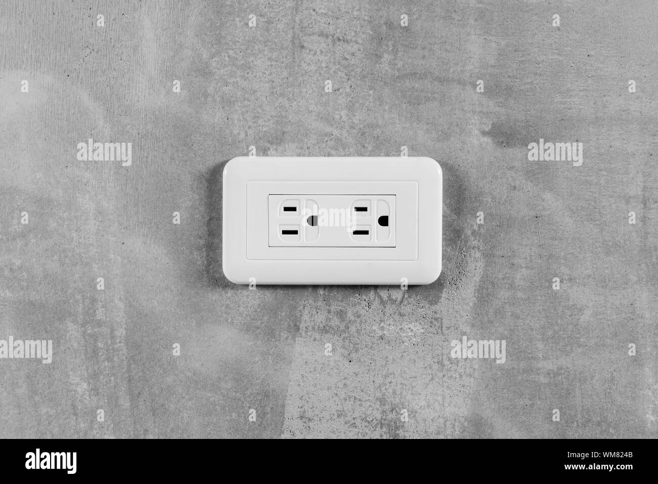 Cable and wall socket Black and White Stock Photos & Images - Alamy