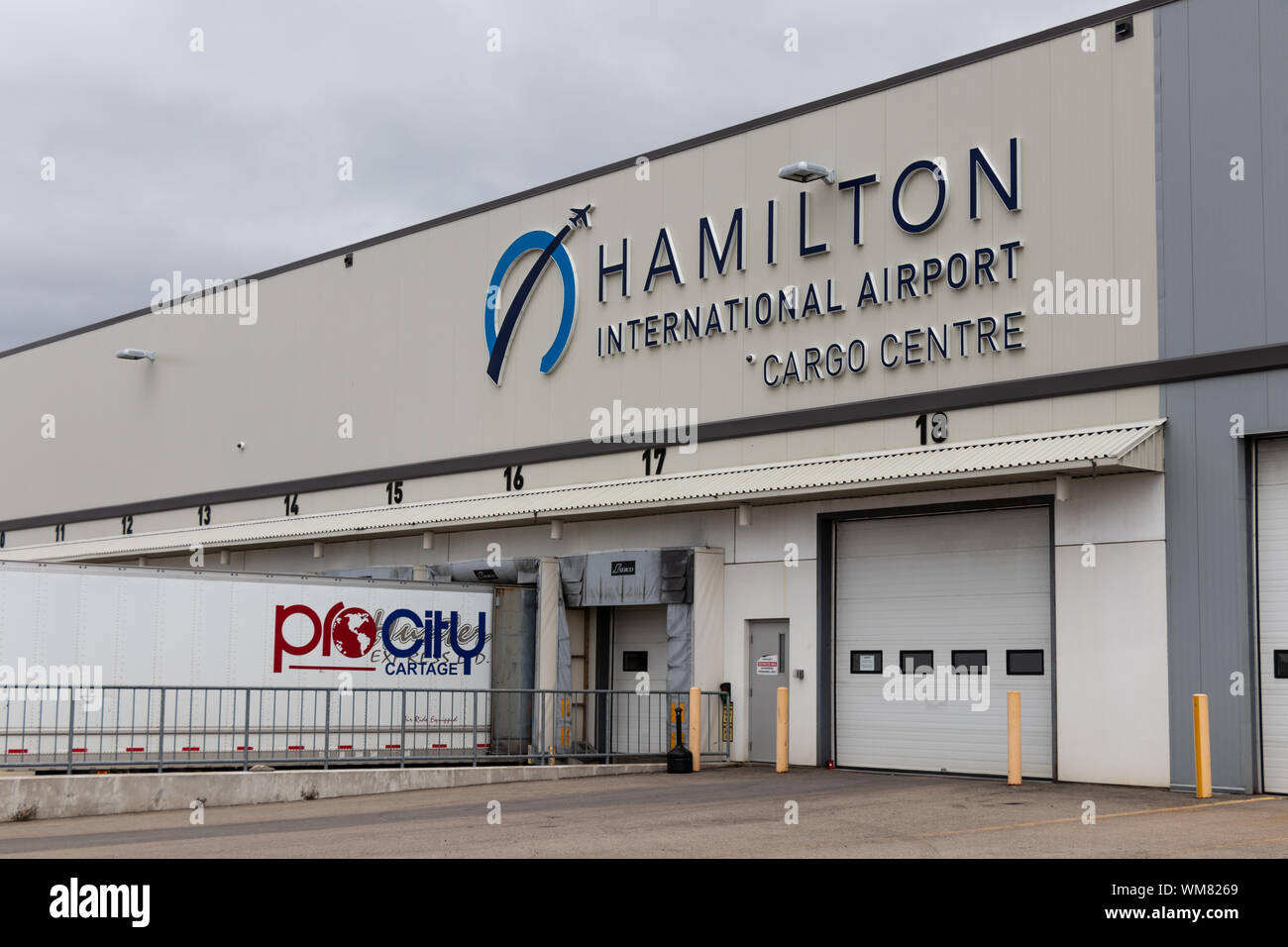 Hamilton International Airport Cargo Centre with truck docked ...