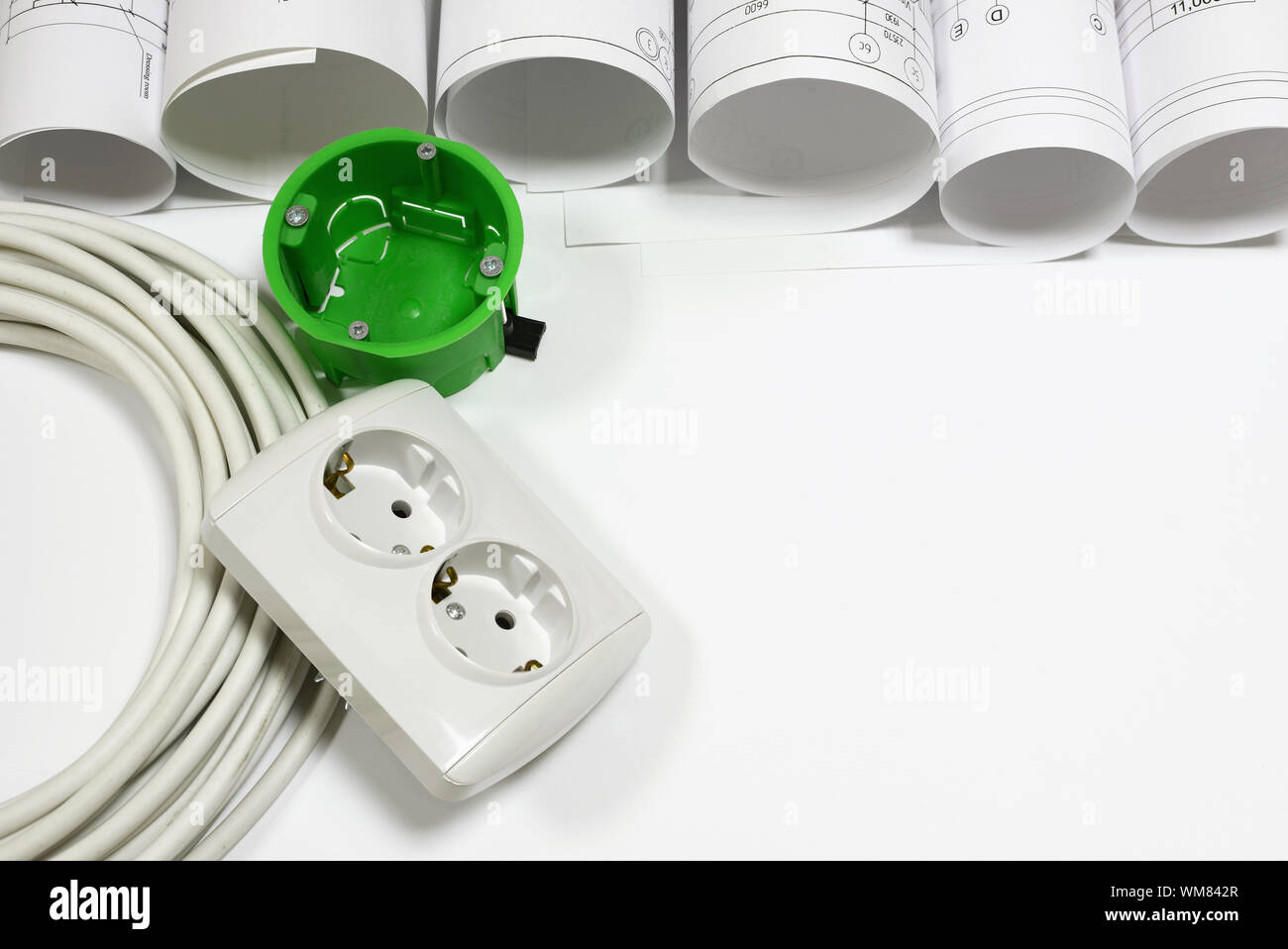 Power socket on blueprint hi-res stock photography and images - Alamy