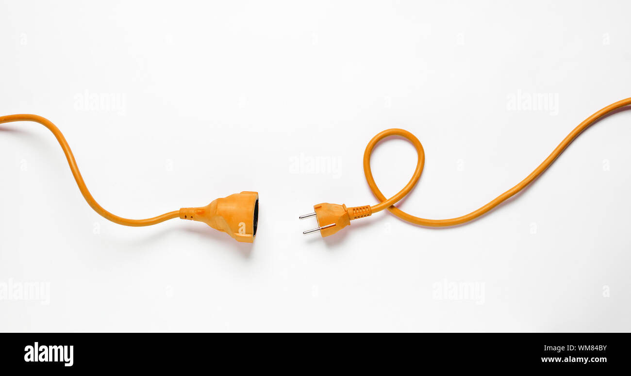 Orange Power Cable isolated on white background Stock Photo - Alamy