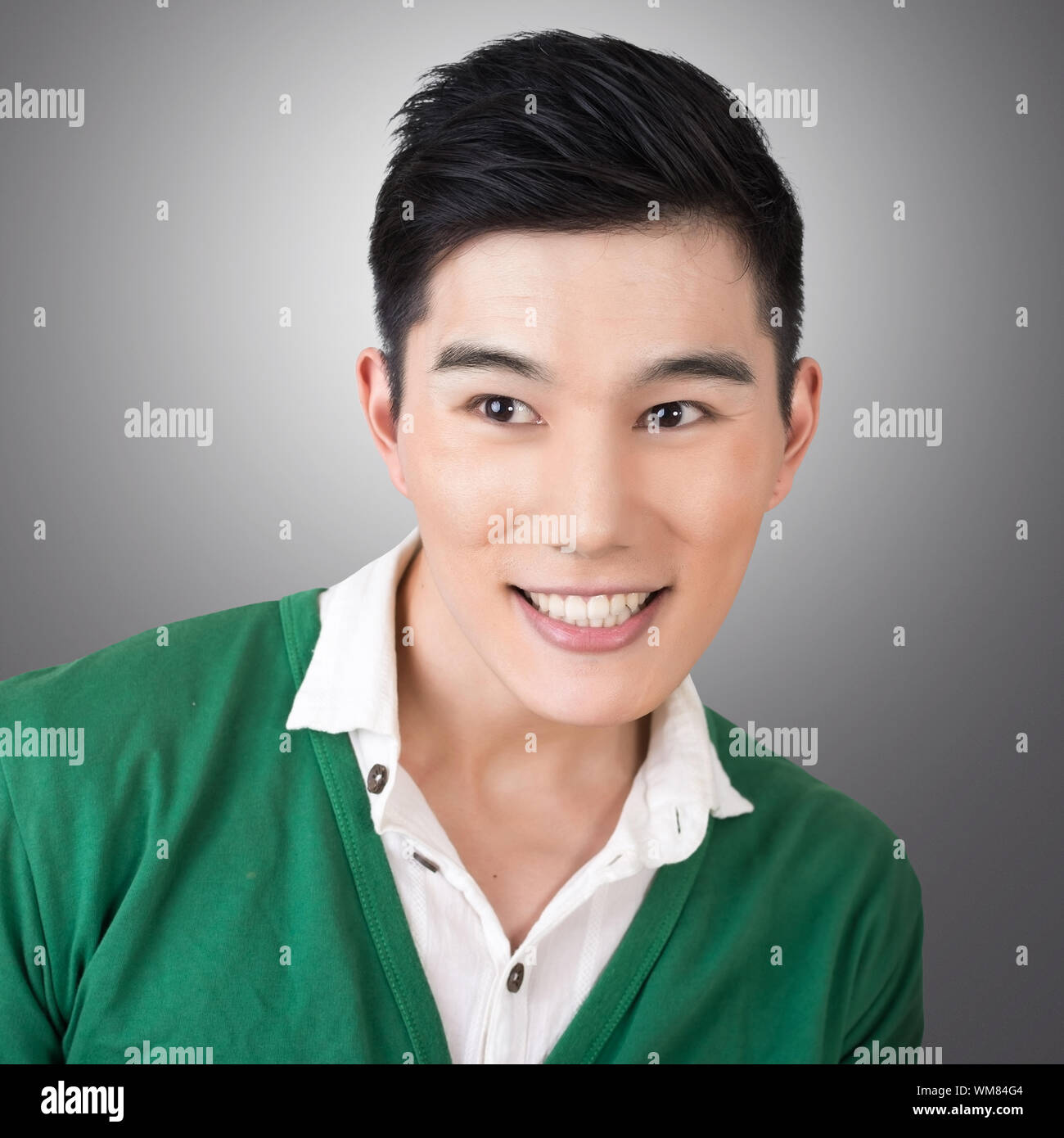 Funny facial expression, closeup Asian young man Stock Photo - Alamy