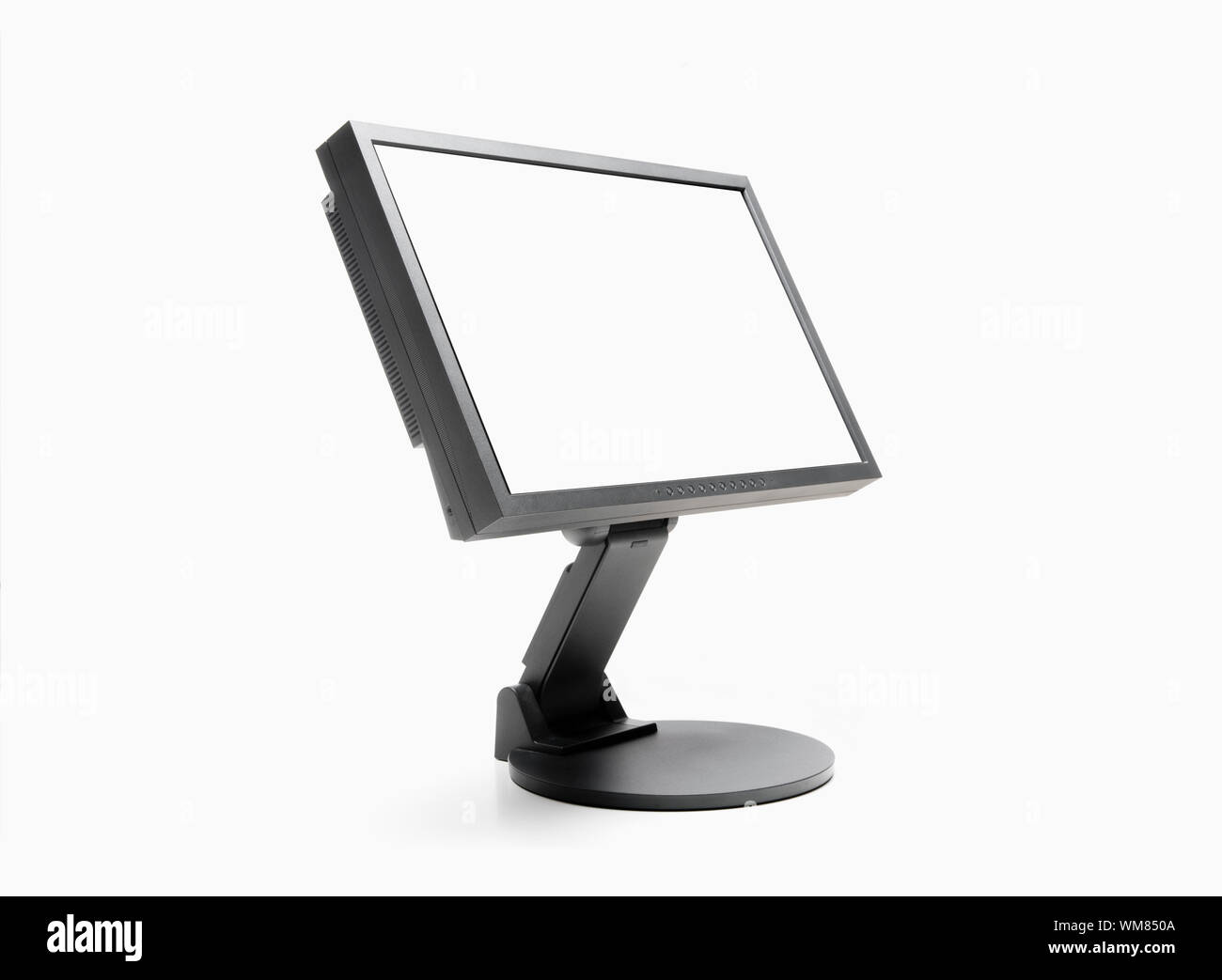 view of lcd (liquid crystal) computer monitor isolated on white ...