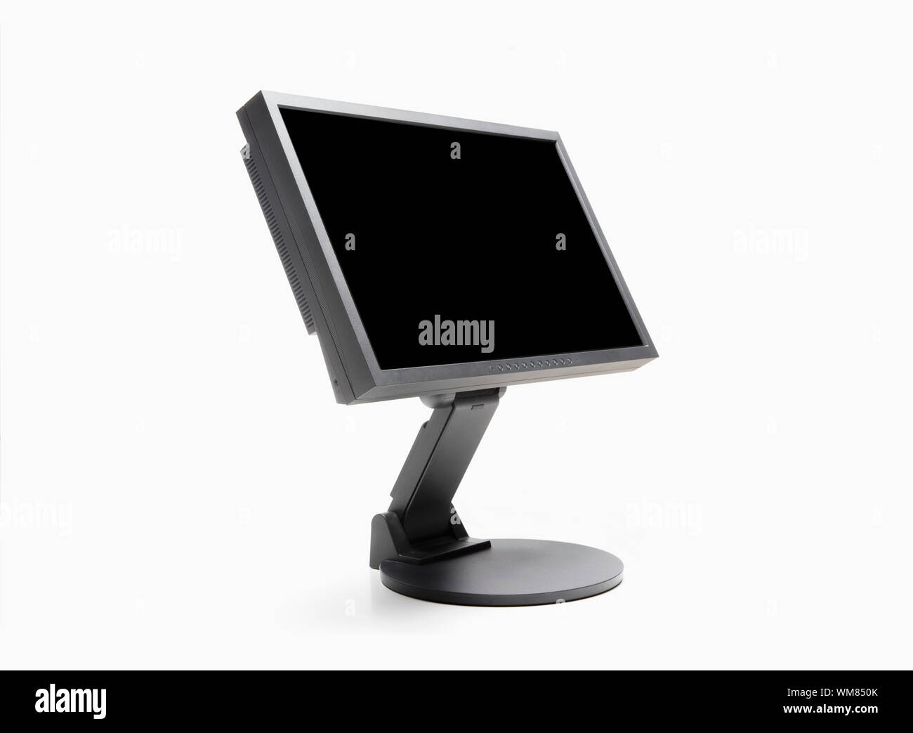 view of lcd (liquid crystal) computer monitor isolated on white ...