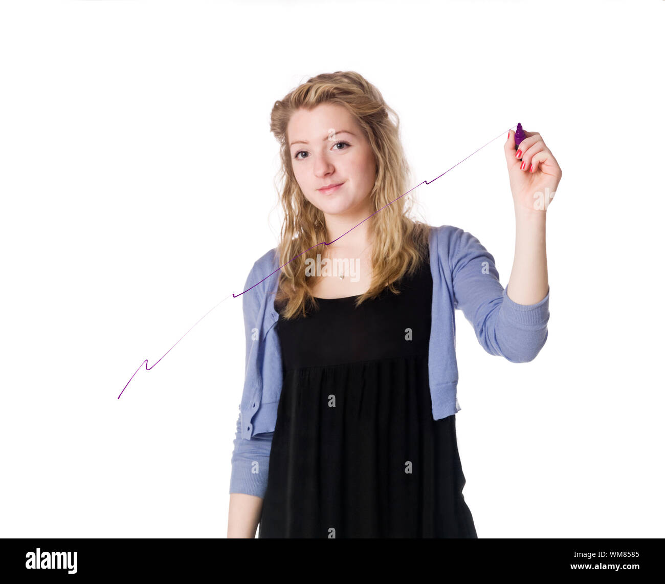 Girl writing a diagram Stock Photo - Alamy