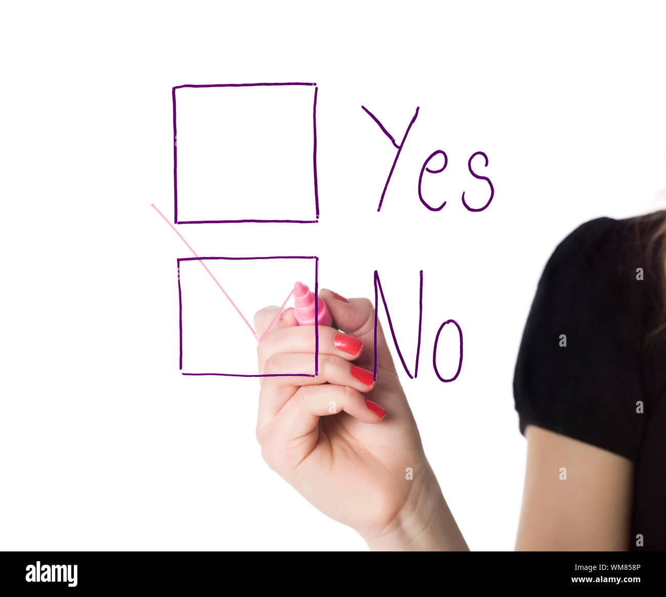 Filling in the no-box Stock Photo - Alamy