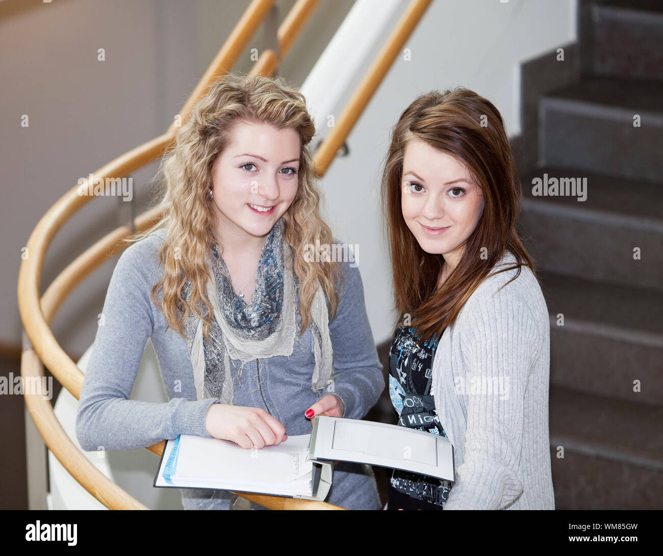 two girls studying Stock Photo - Alamy