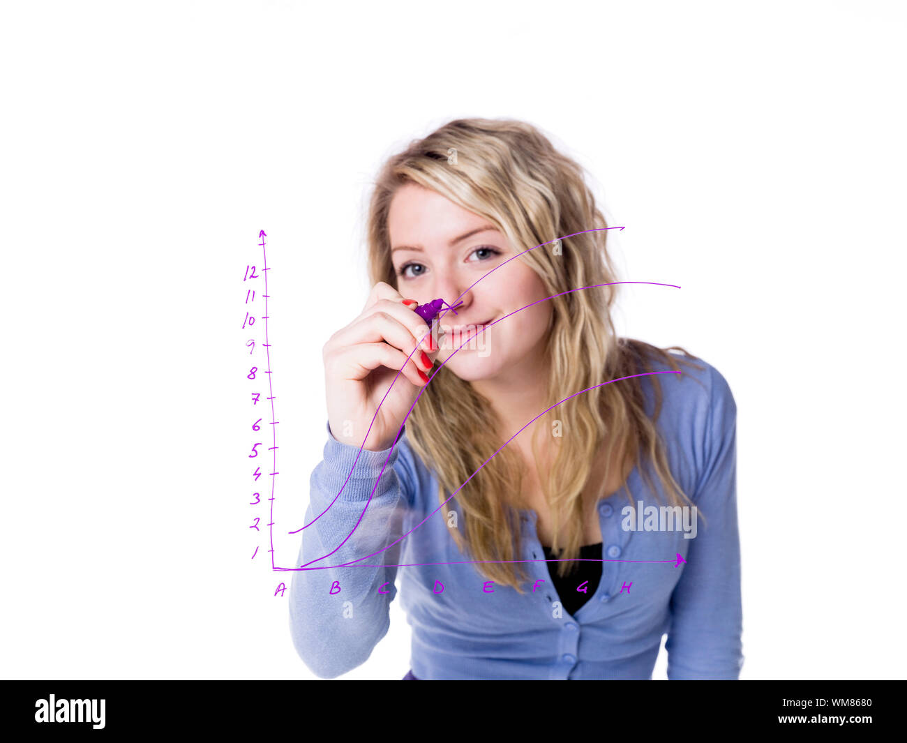 Girl making a diagram Stock Photo - Alamy