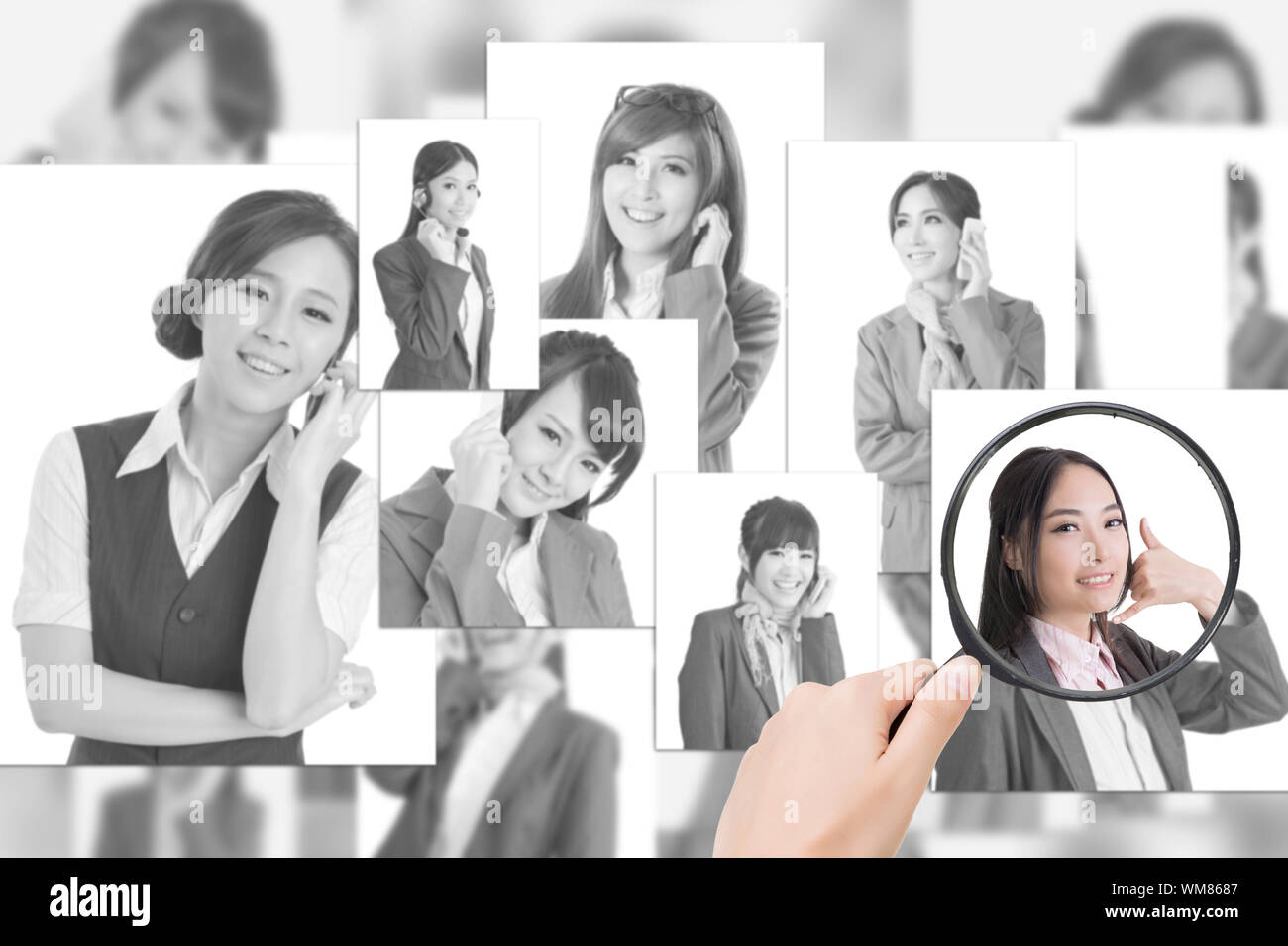 Concept of human resources, choose the right person from the people ...