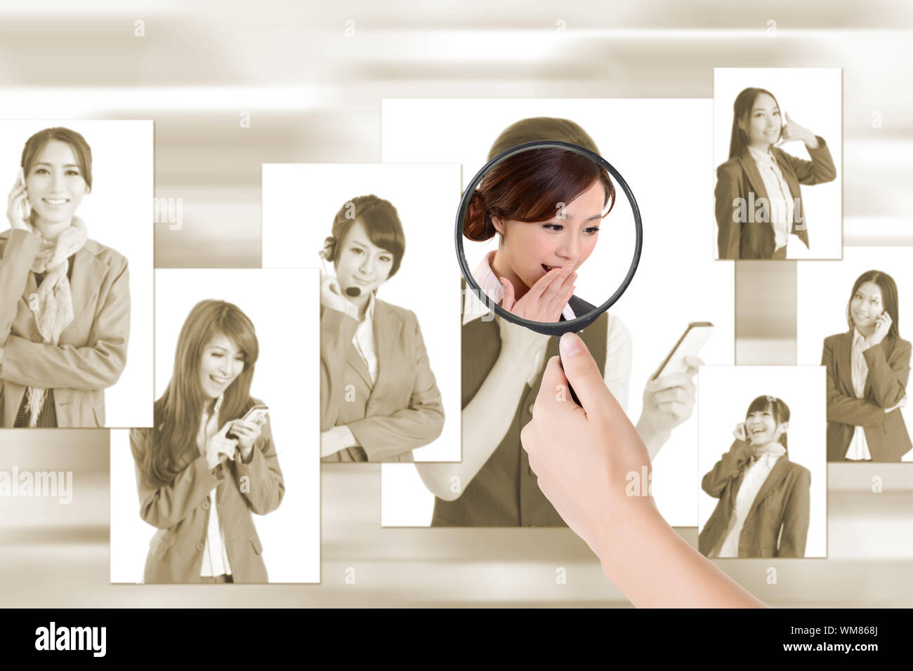 Concept of human resources, choose the right person from the people ...