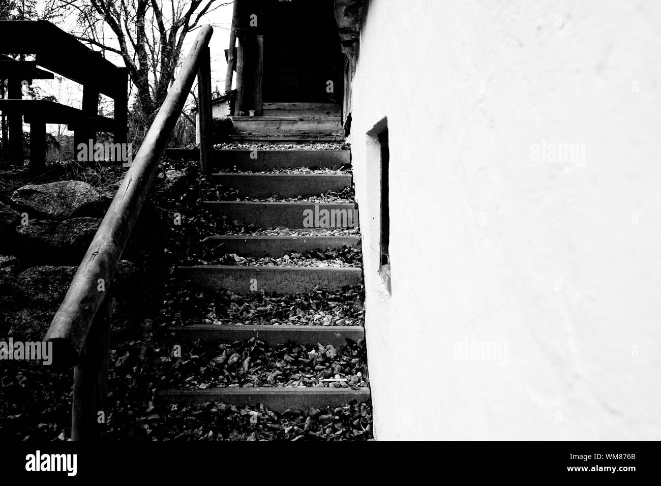 House with outside staircase hi-res stock photography and images - Alamy