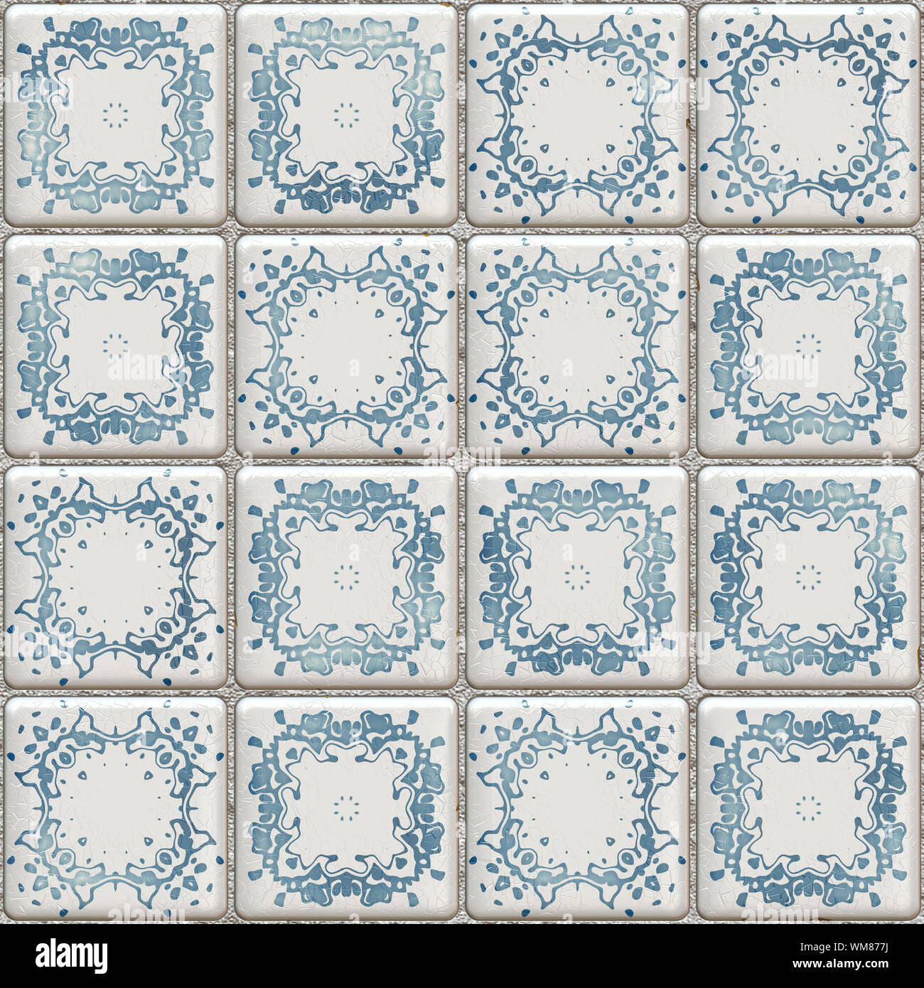 An illustration of a seamless texture Delft tiles Stock Photo - Alamy
