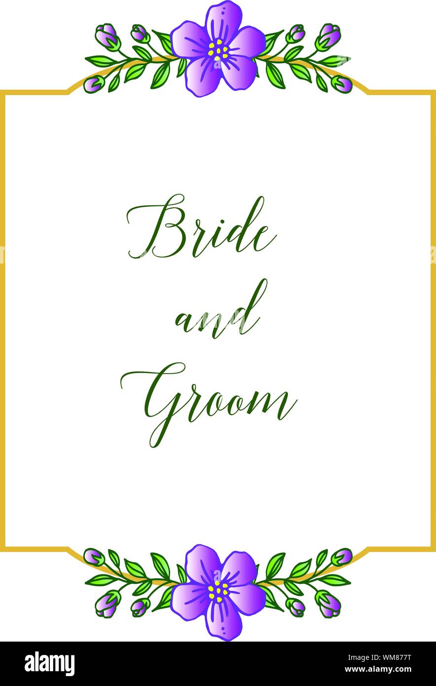 Cute bride and groom for wedding invitation card romantic, with ...