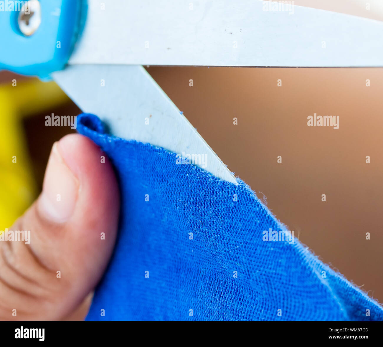 Cutting Cloth Meaning Dress Making And Material Stock Photo - Alamy