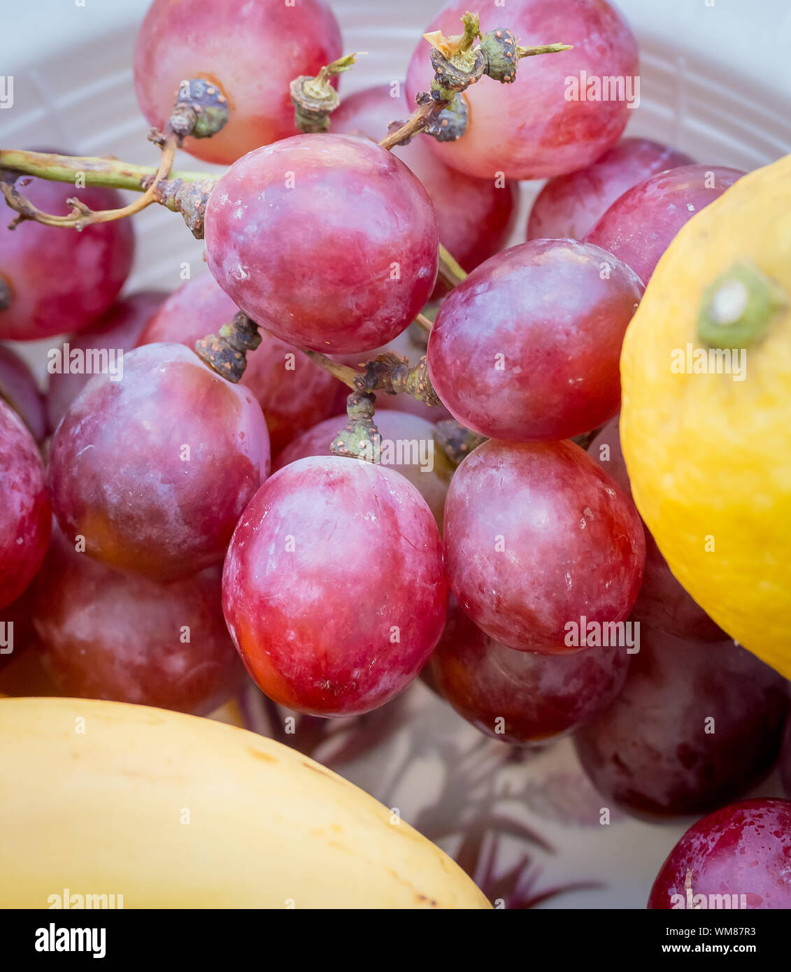 Black Grapes Showing Organic Products And Healthy Stock Photo - Alamy