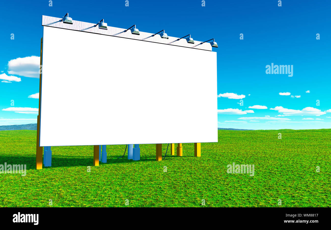 An illustration of a white advertising wall Stock Photo - Alamy