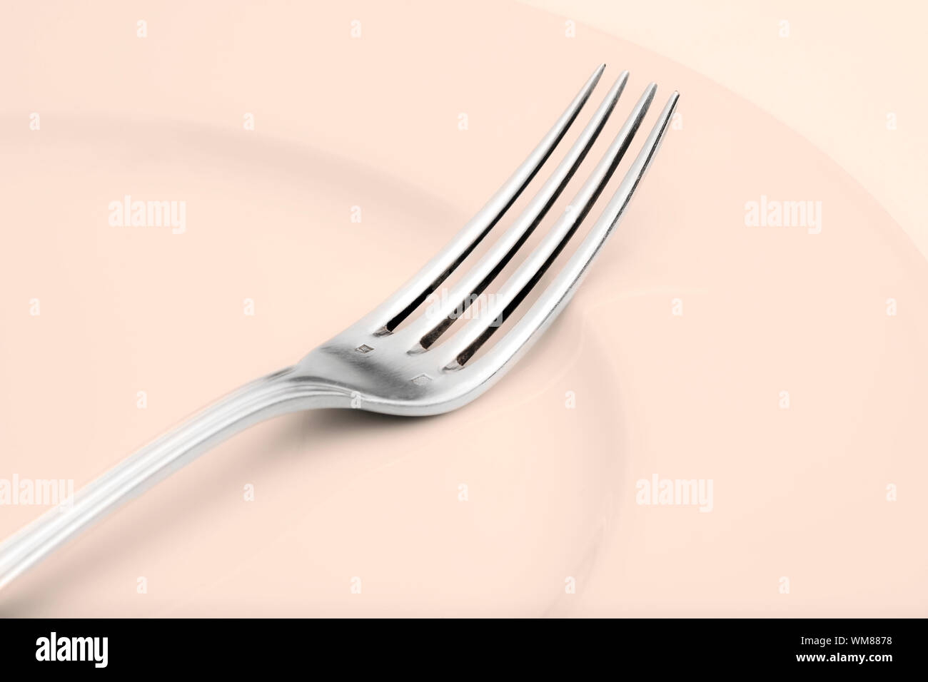 elegant table setting with silverware and plate-closeup of a fork Stock ...