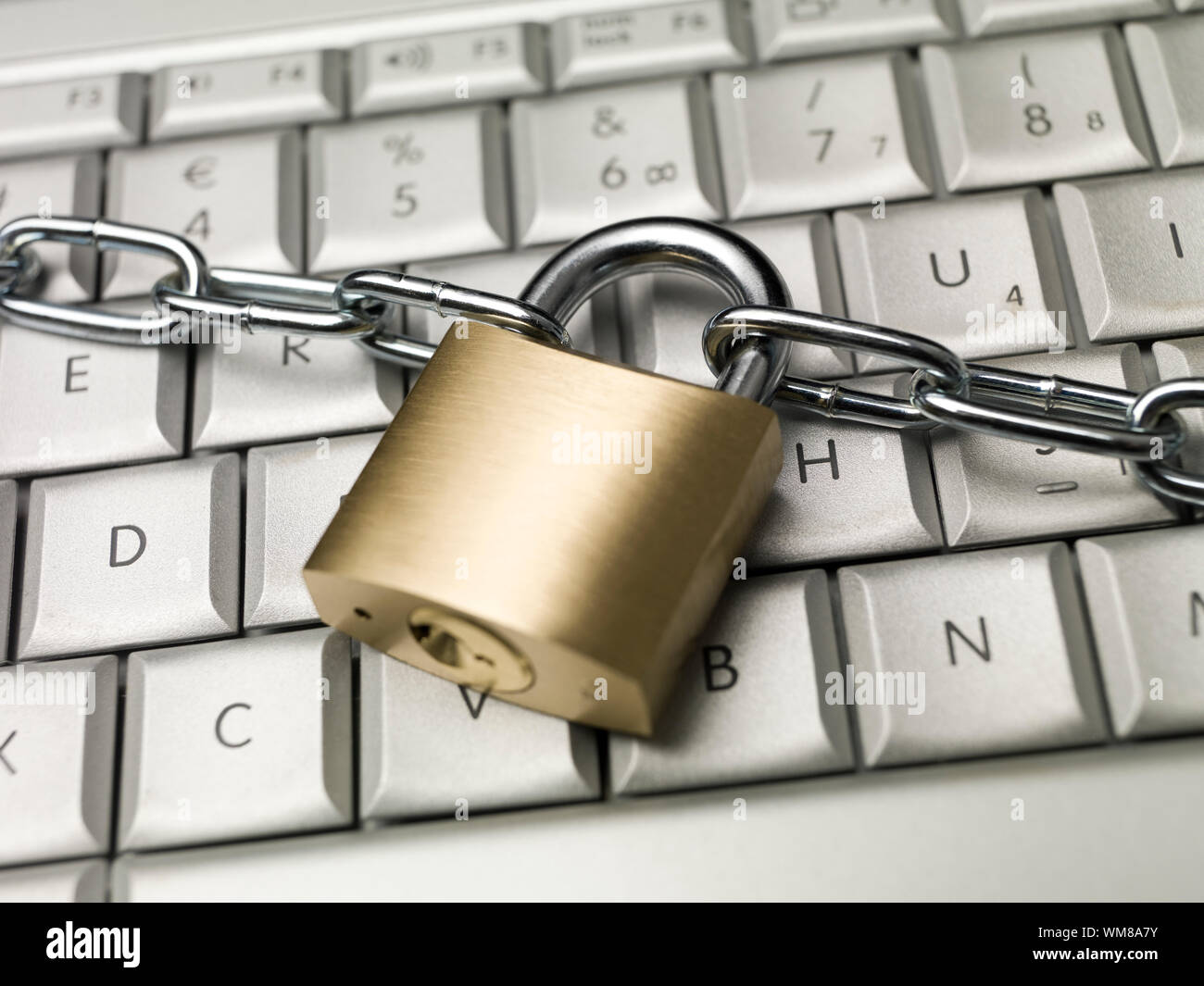 Padlock chain white keyboard hi-res stock photography and images - Alamy