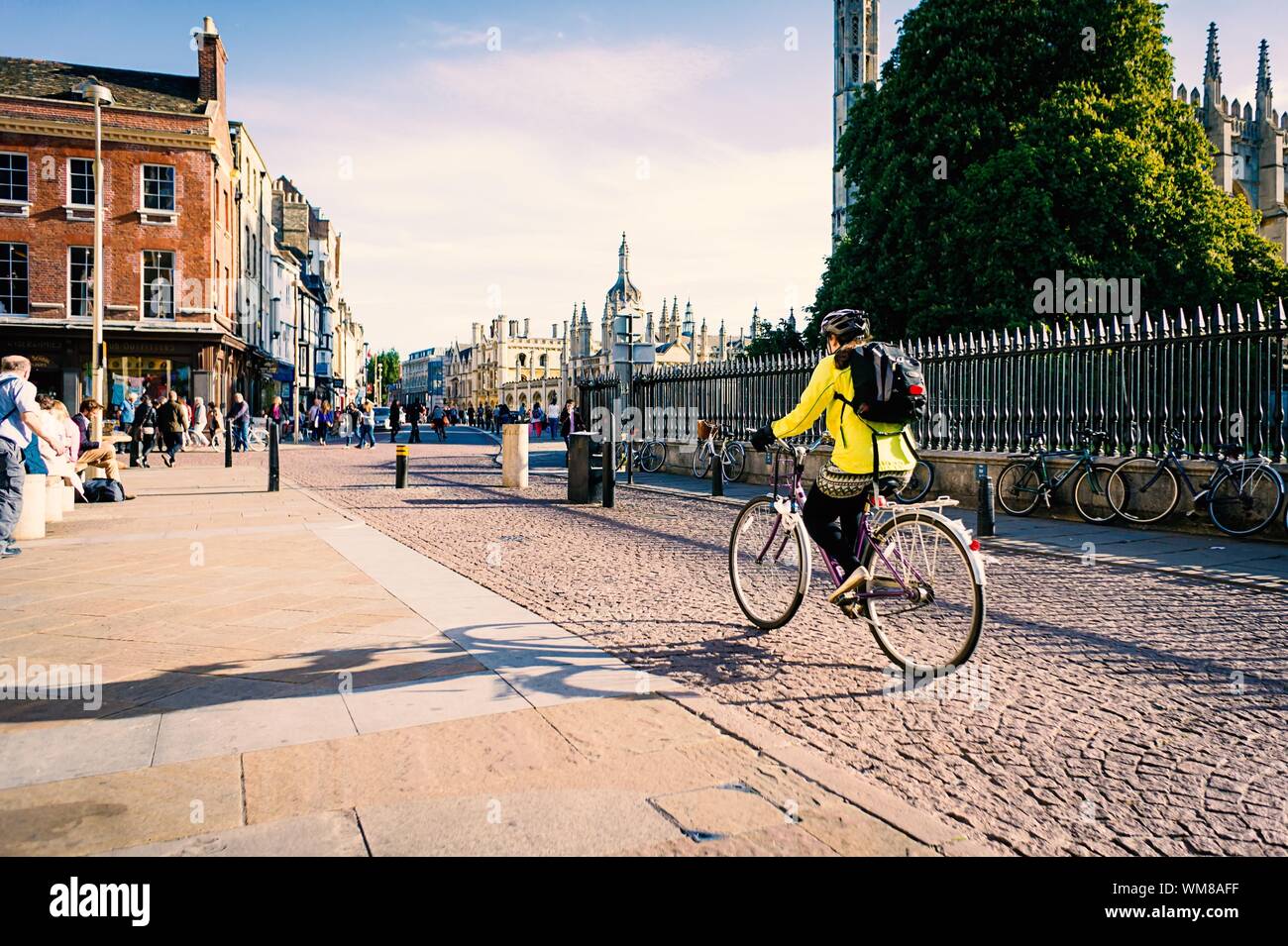 Woman bicycle city street hi-res stock photography and images - Alamy