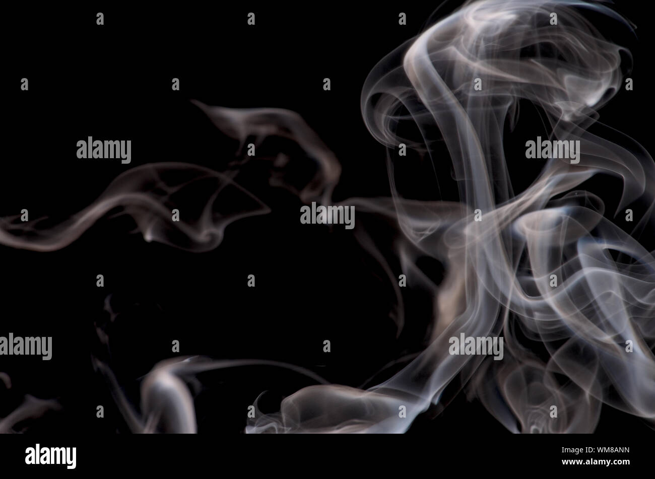 Abstract White Smoke Figures on Black background Stock Photo - Alamy