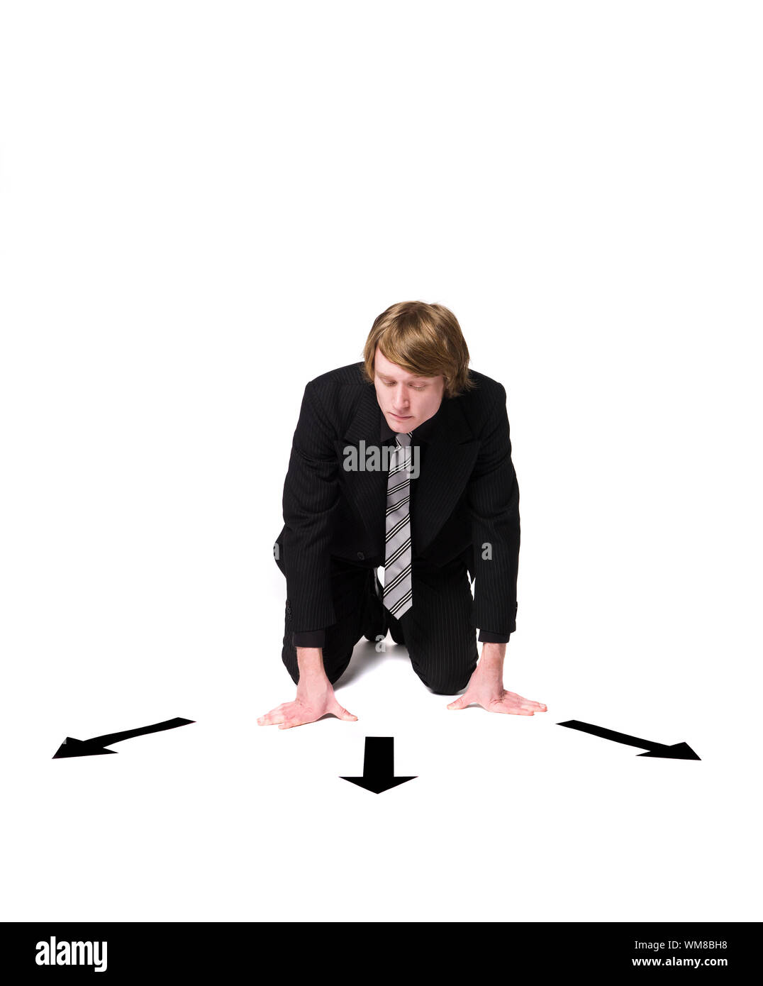 Man in front of a choice Stock Photo - Alamy