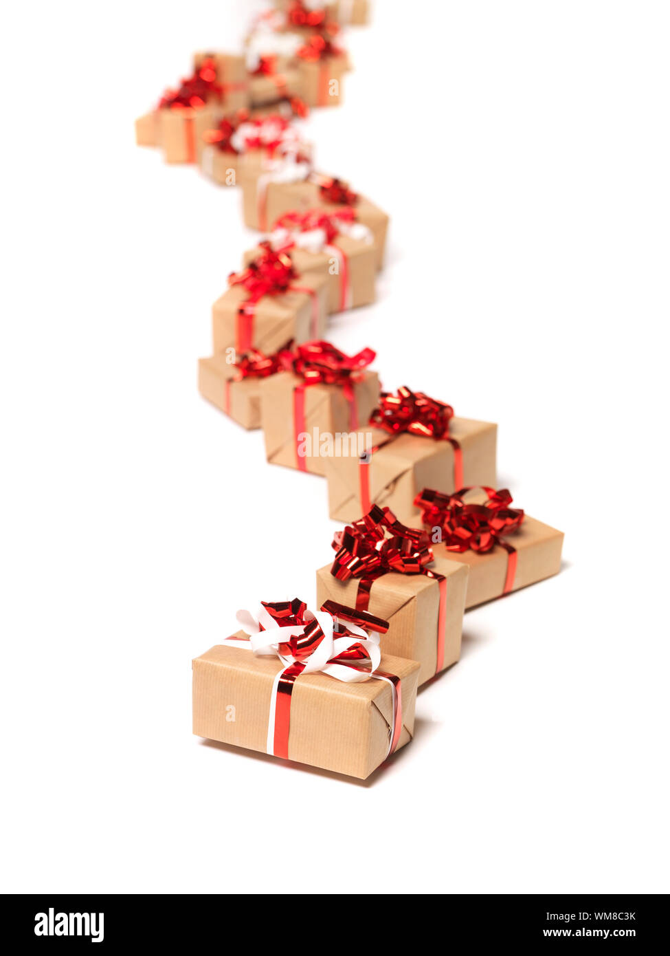 Christmas gifts in a row Stock Photo - Alamy