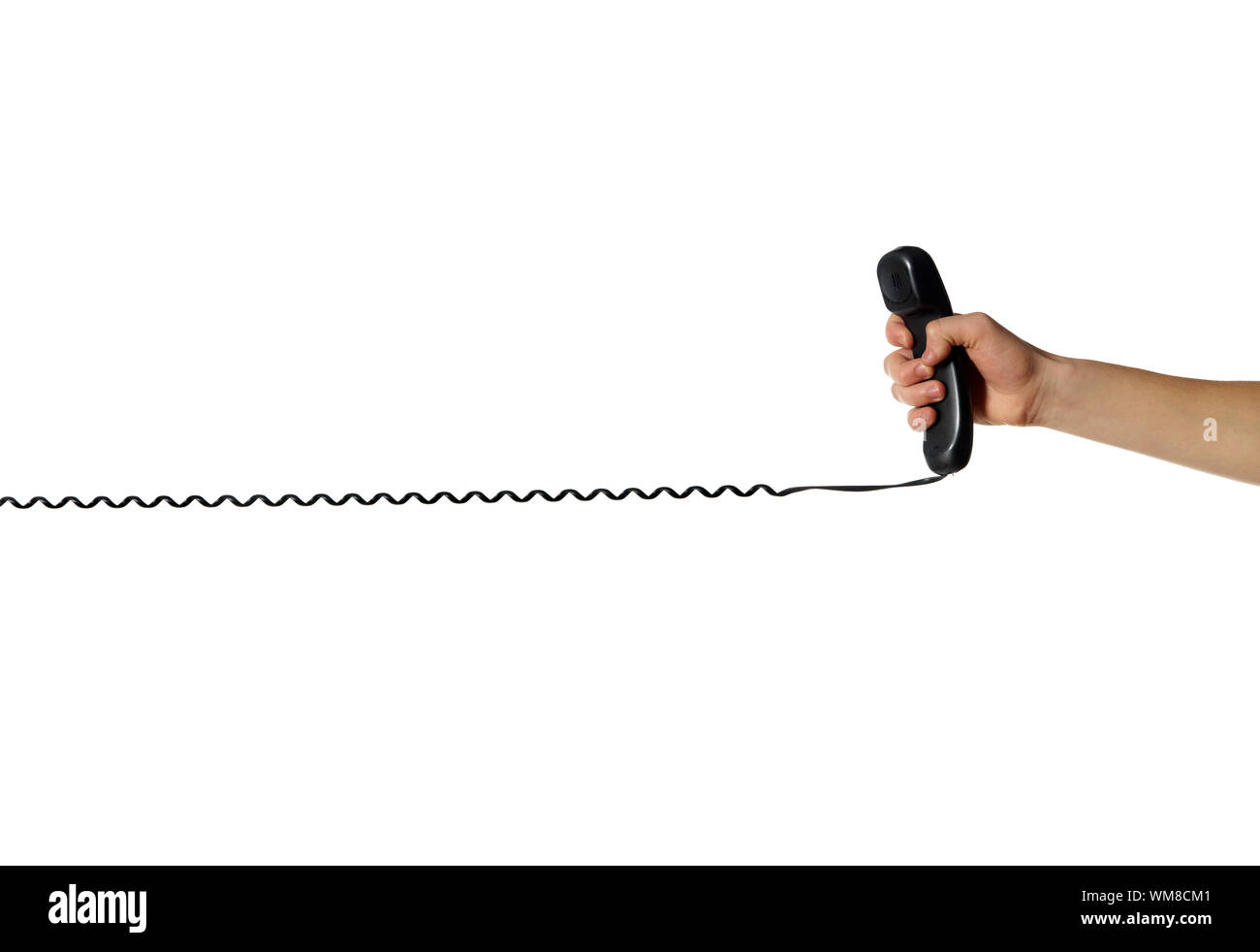 Hand holding a telephone-receiver Stock Photo - Alamy