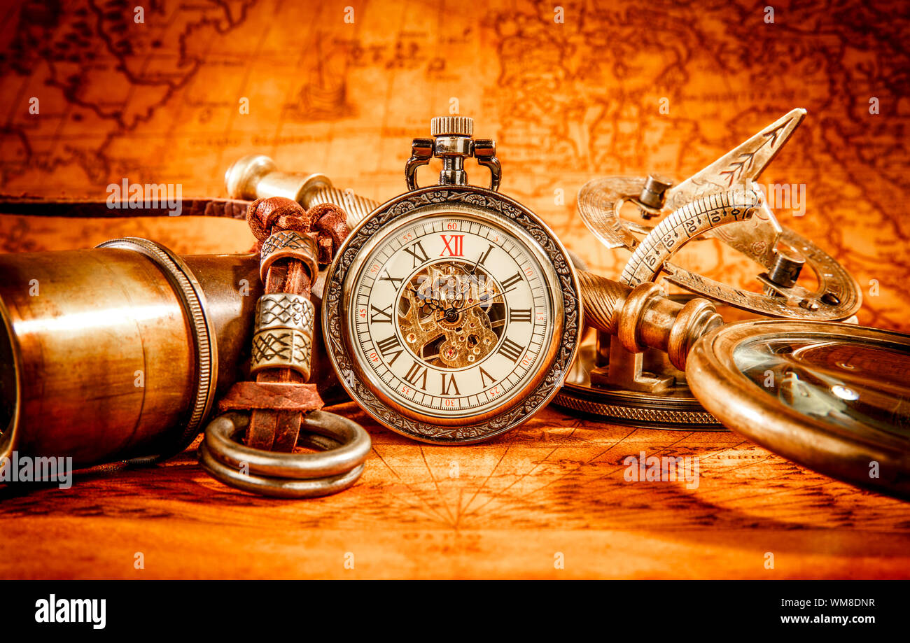 Vintage Antique pocket watch. Vintage grunge still life Stock Photo - Alamy