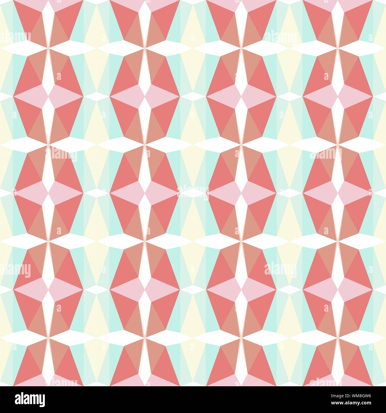 seamless repeating geometric pattern with dark salmon, beige and pastel ...
