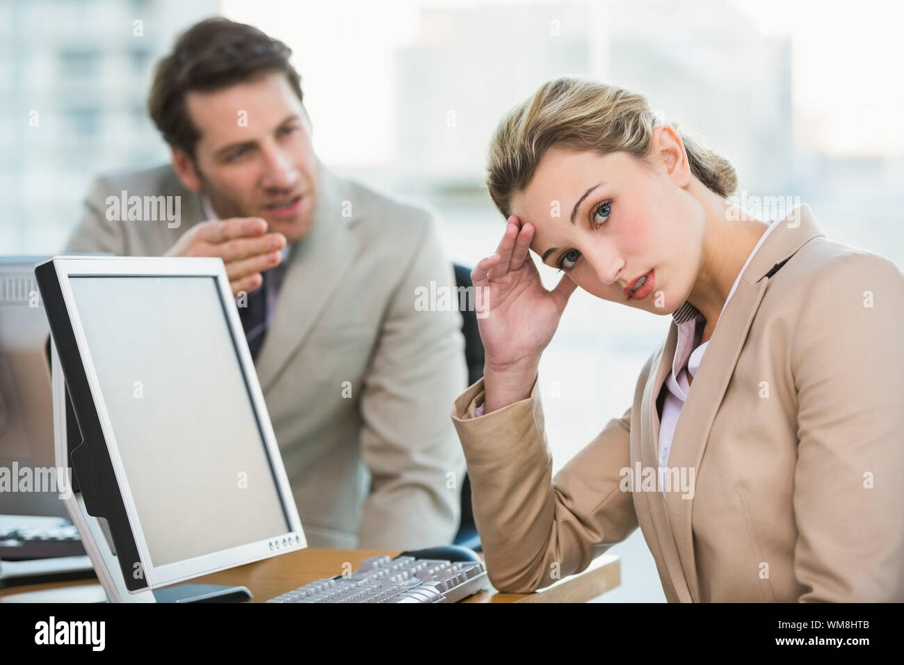 Angry businessman scolding colleagues hi-res stock photography and ...