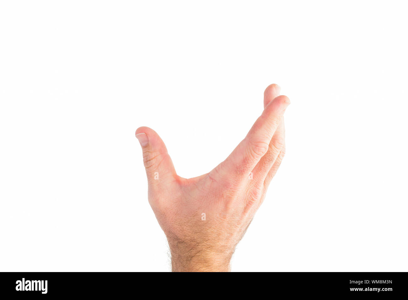 Hand presenting on white background Stock Photo - Alamy