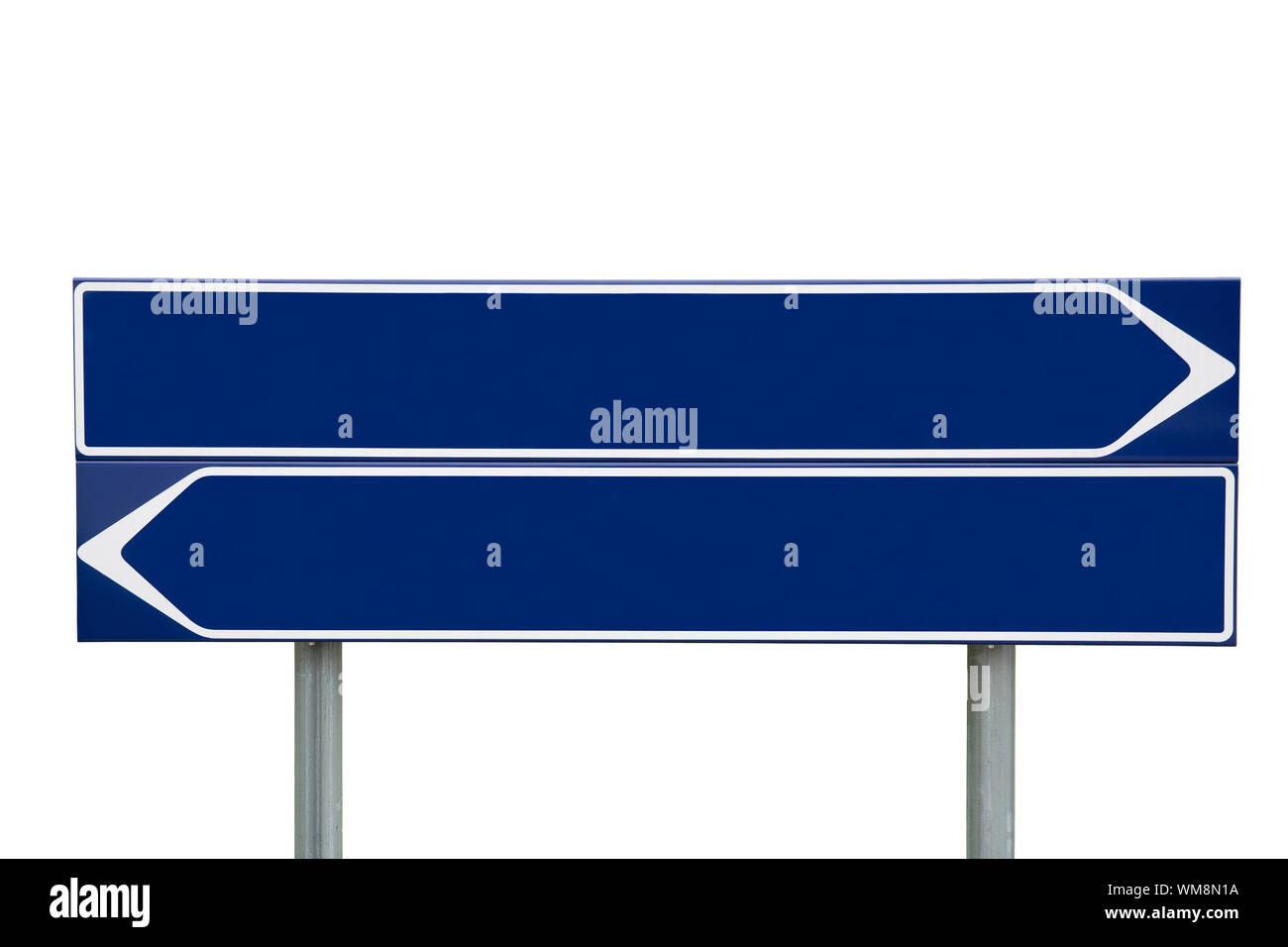 Blue Direction Signs isolated on white background Stock Photo - Alamy