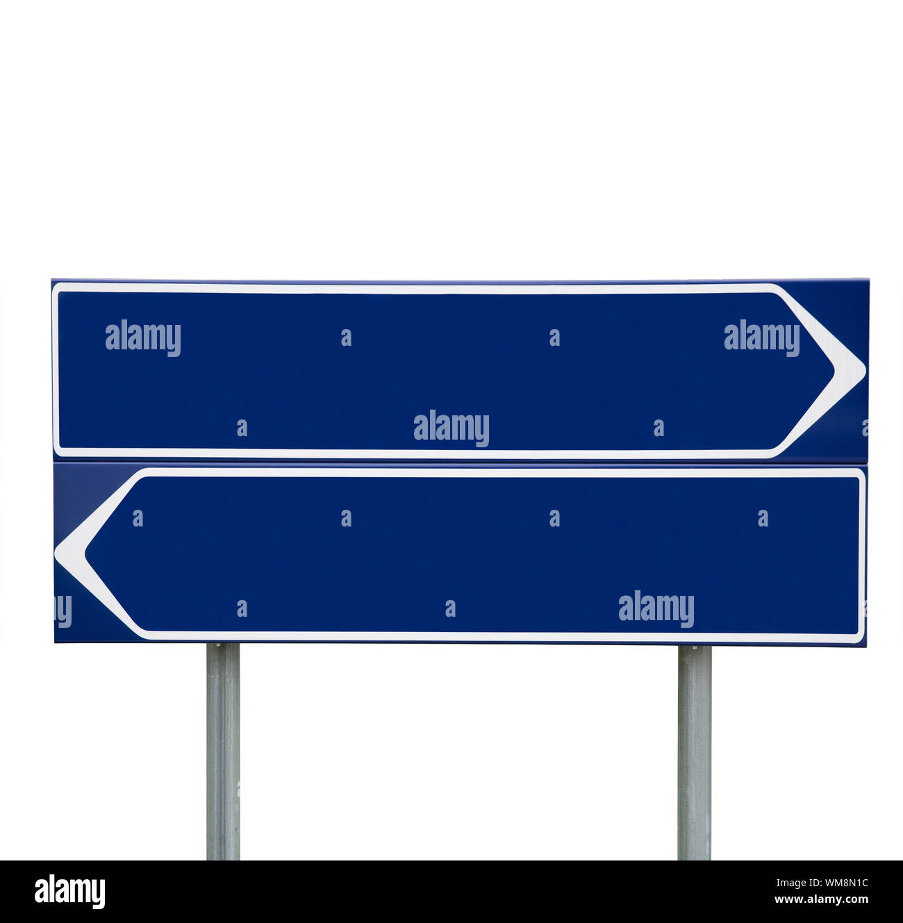 Blue Direction Signs isolated on white background Stock Photo - Alamy