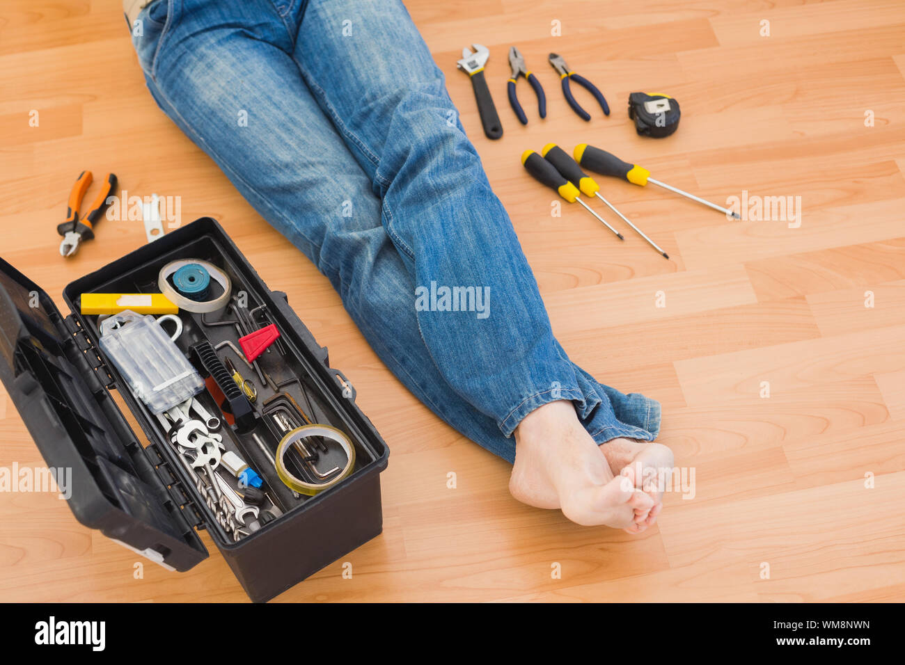 Toolbox on floor hi-res stock photography and images - Alamy