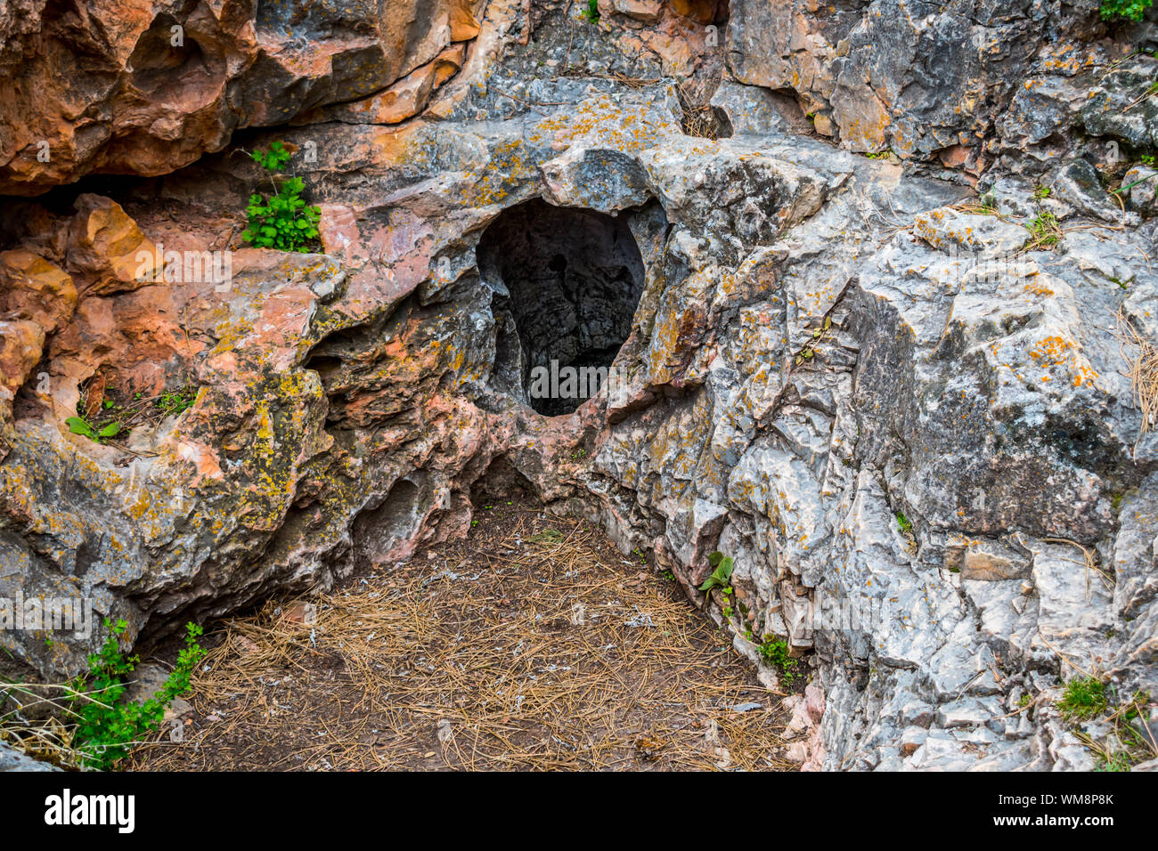 A geological formation of rocks in Wind Cave National Park, South ...