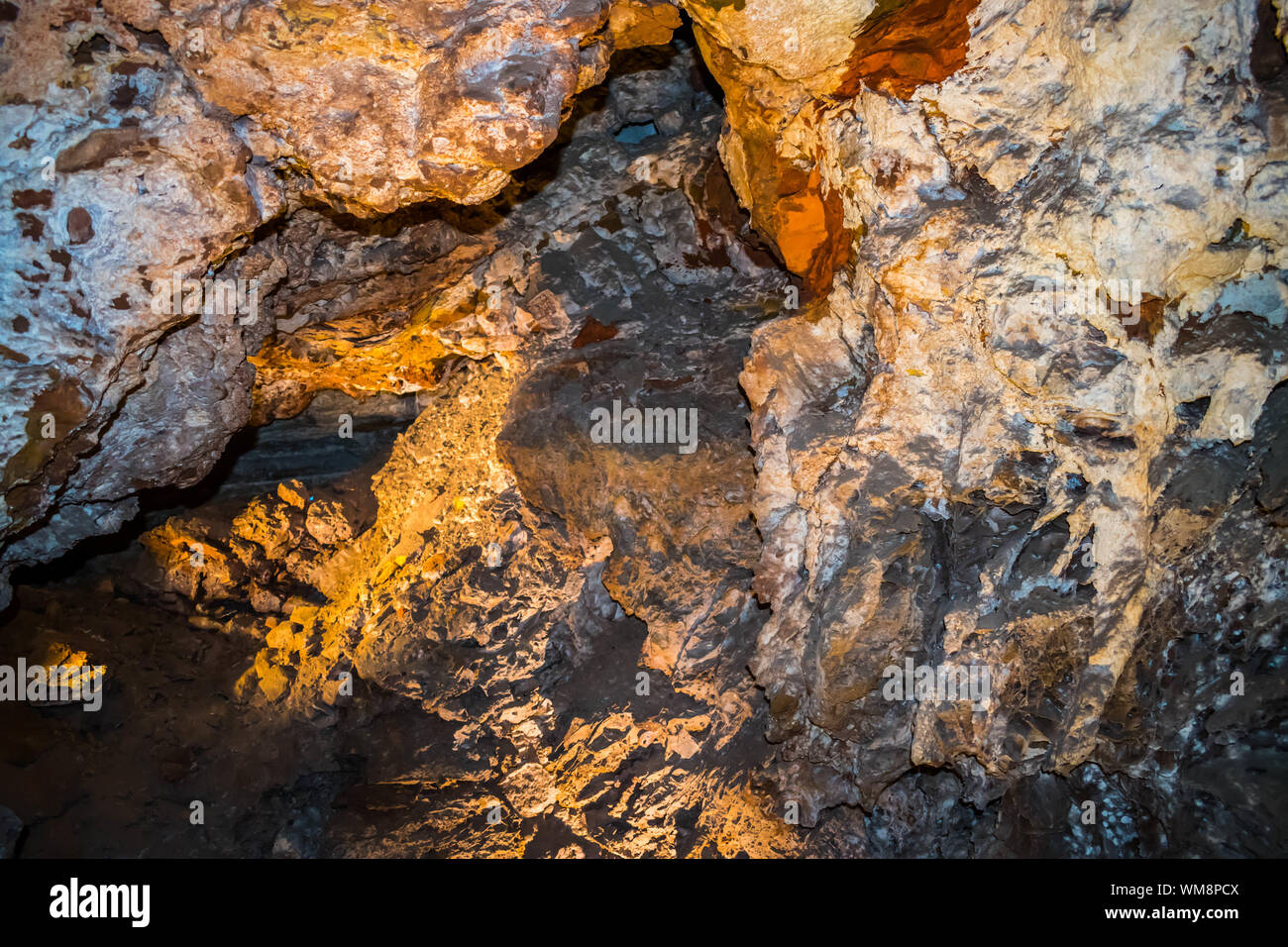 A Boxwork geological formation of rocks in Wind Cave National Park ...