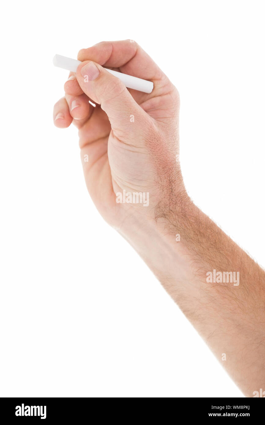 Hand holding chalk writing something hi-res stock photography and ...