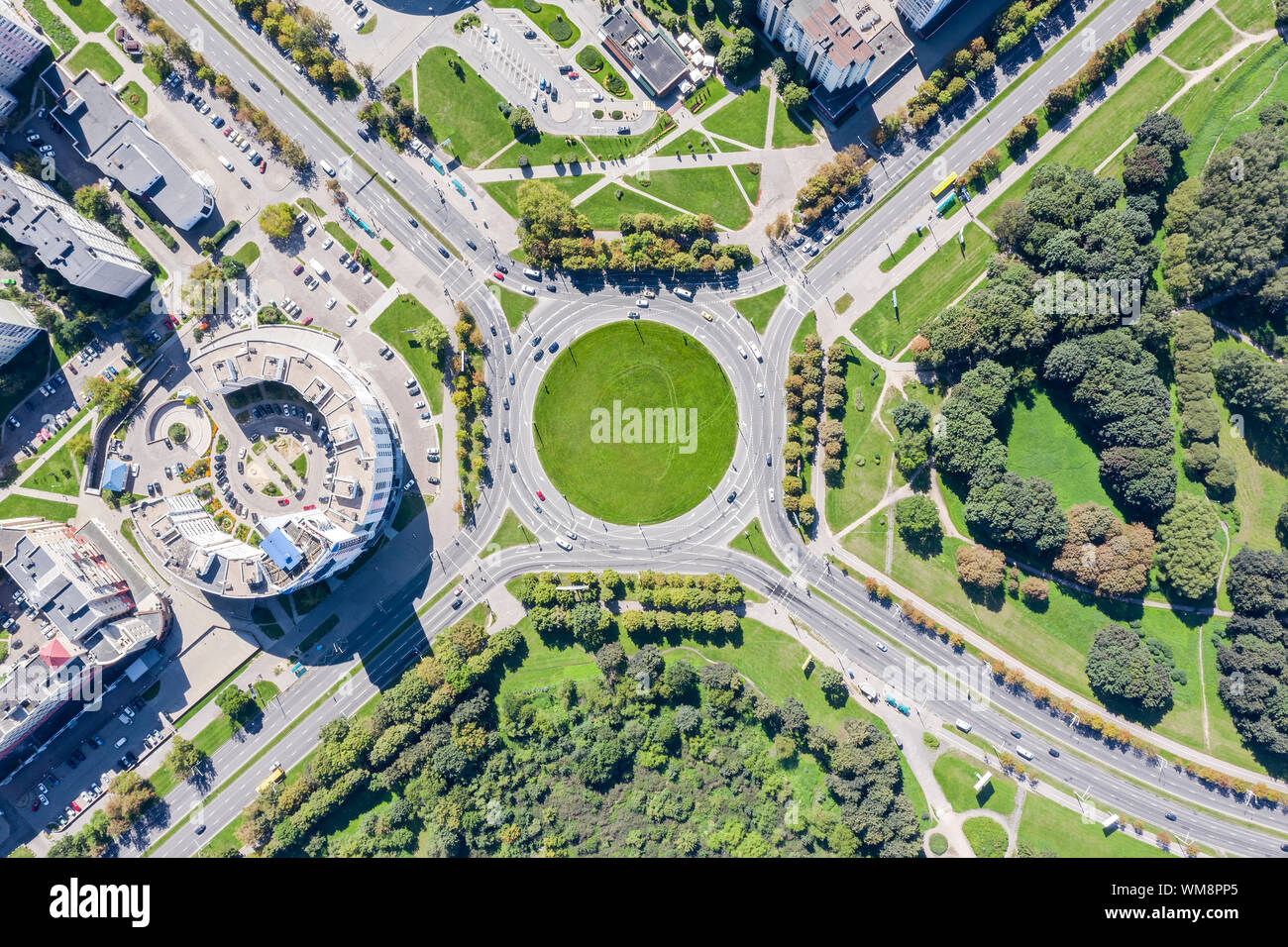 Roundabout birds eye view hi-res stock photography and images - Alamy