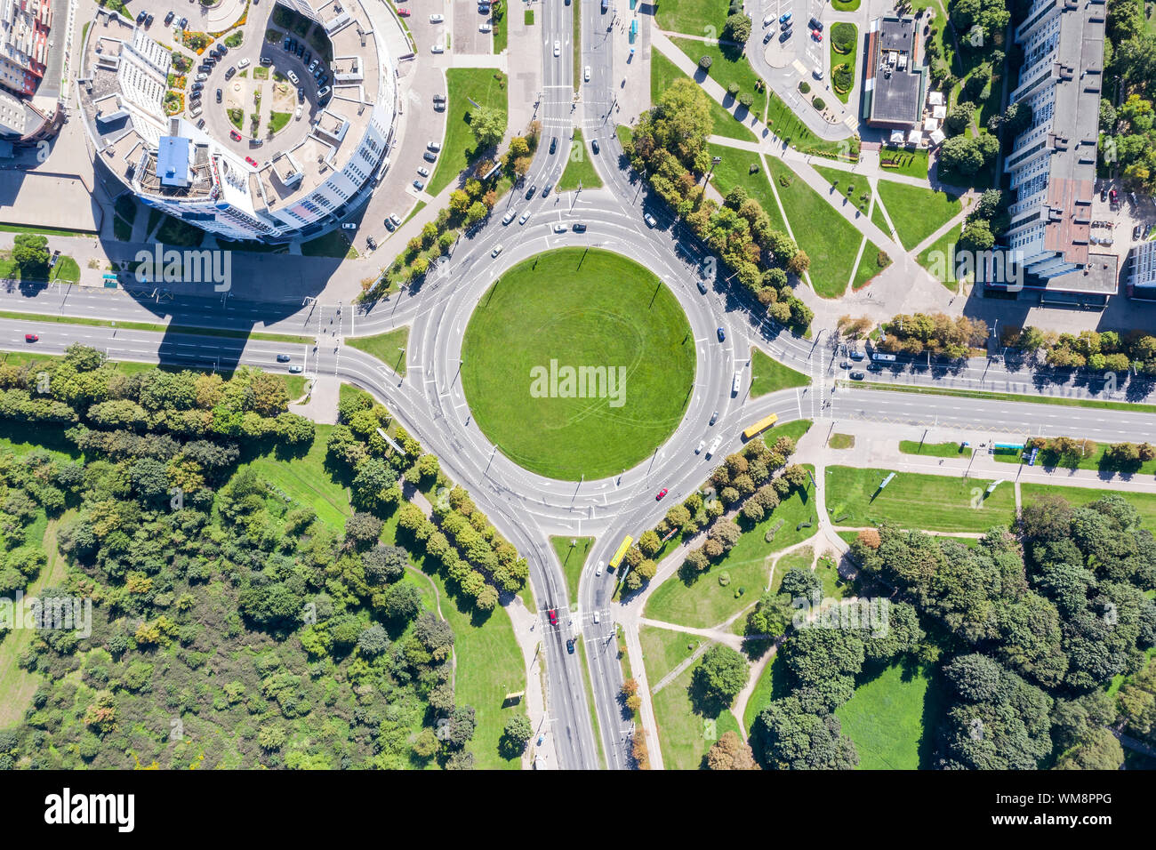 Roundabout birds eye view hi-res stock photography and images - Alamy