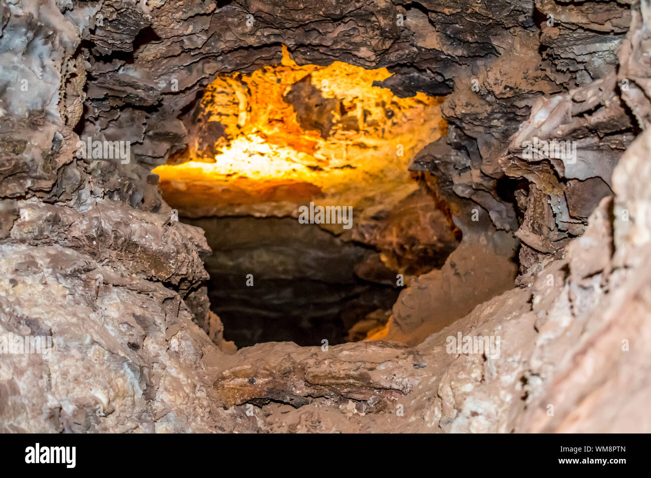 A Boxwork geological formation of rocks in Wind Cave National Park ...