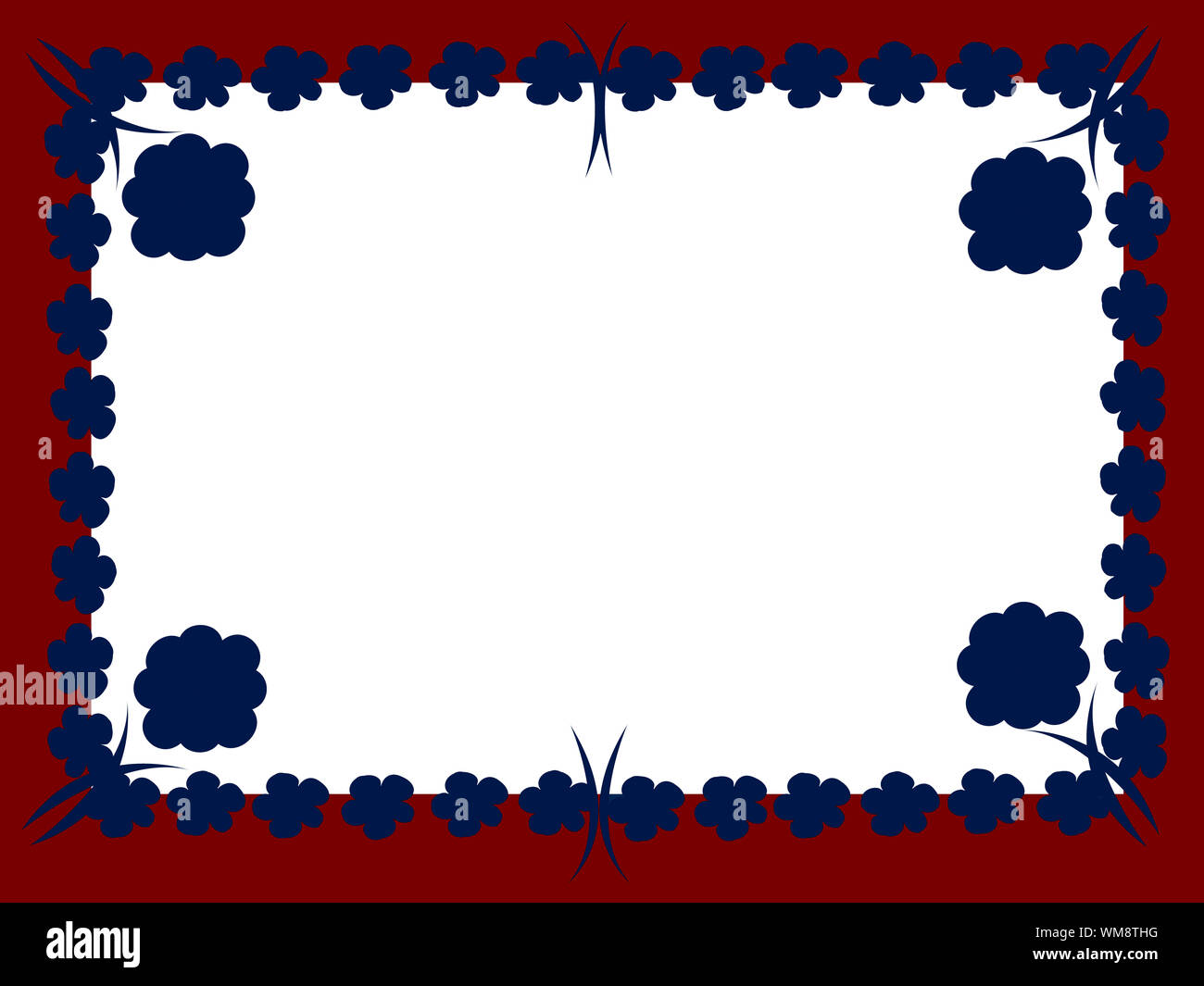 Frame for sample text with floral objects Stock Photo - Alamy