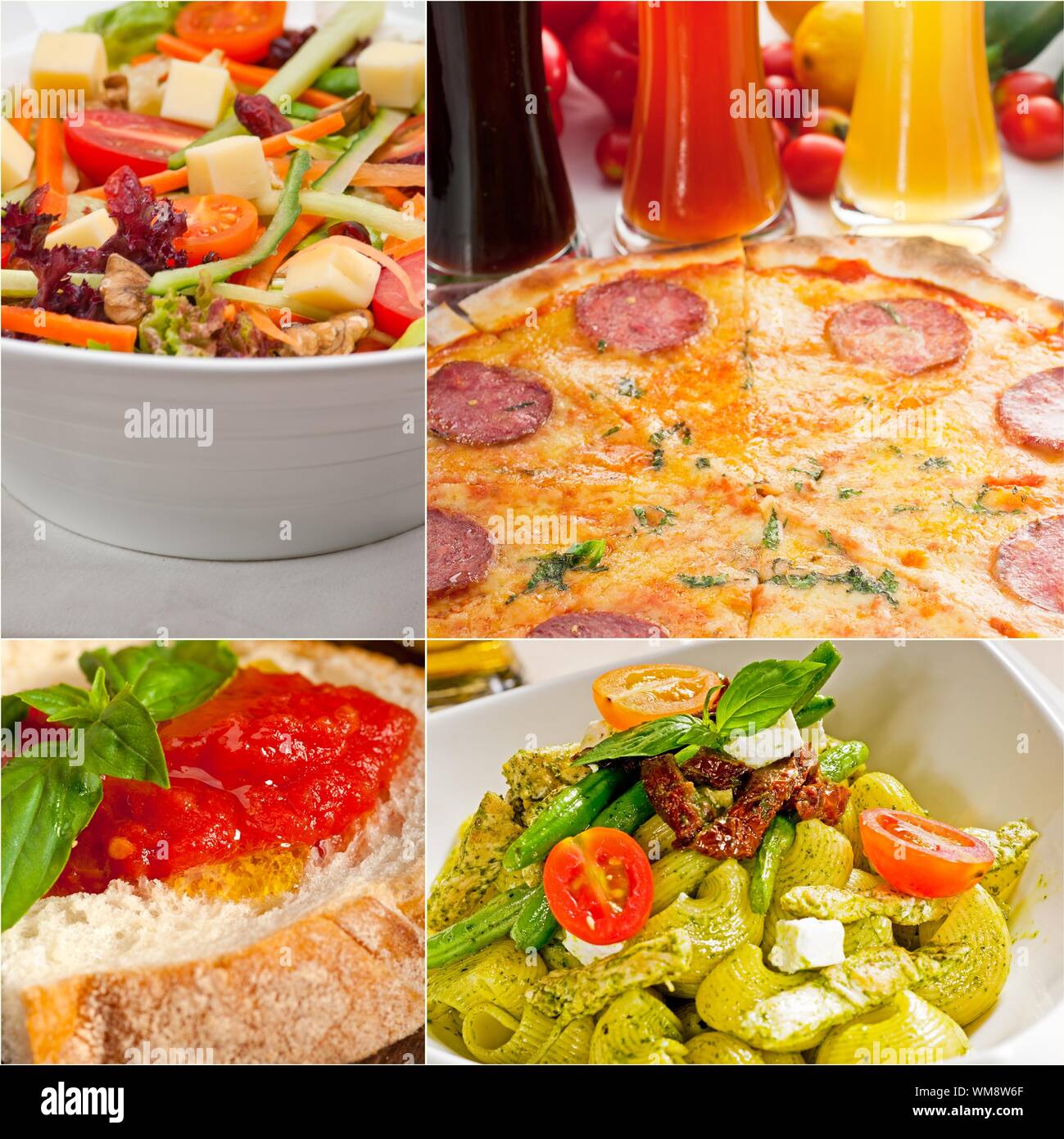 healthy Vegetarian vegan food collage nested on white frame Stock Photo ...