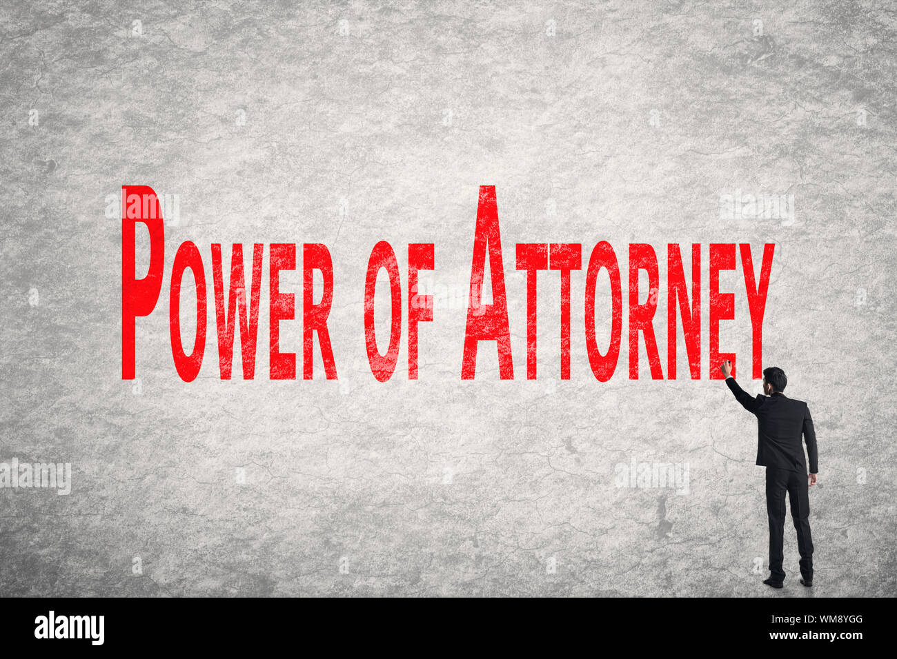 Asian business man write words on wall, Power Of Attorney Stock Photo ...