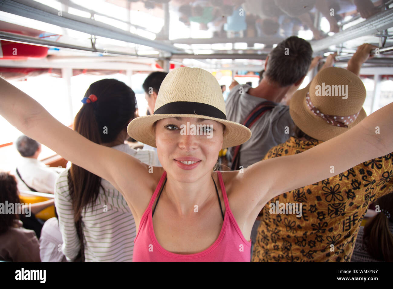 Female tourist bus hi-res stock photography and images - Alamy
