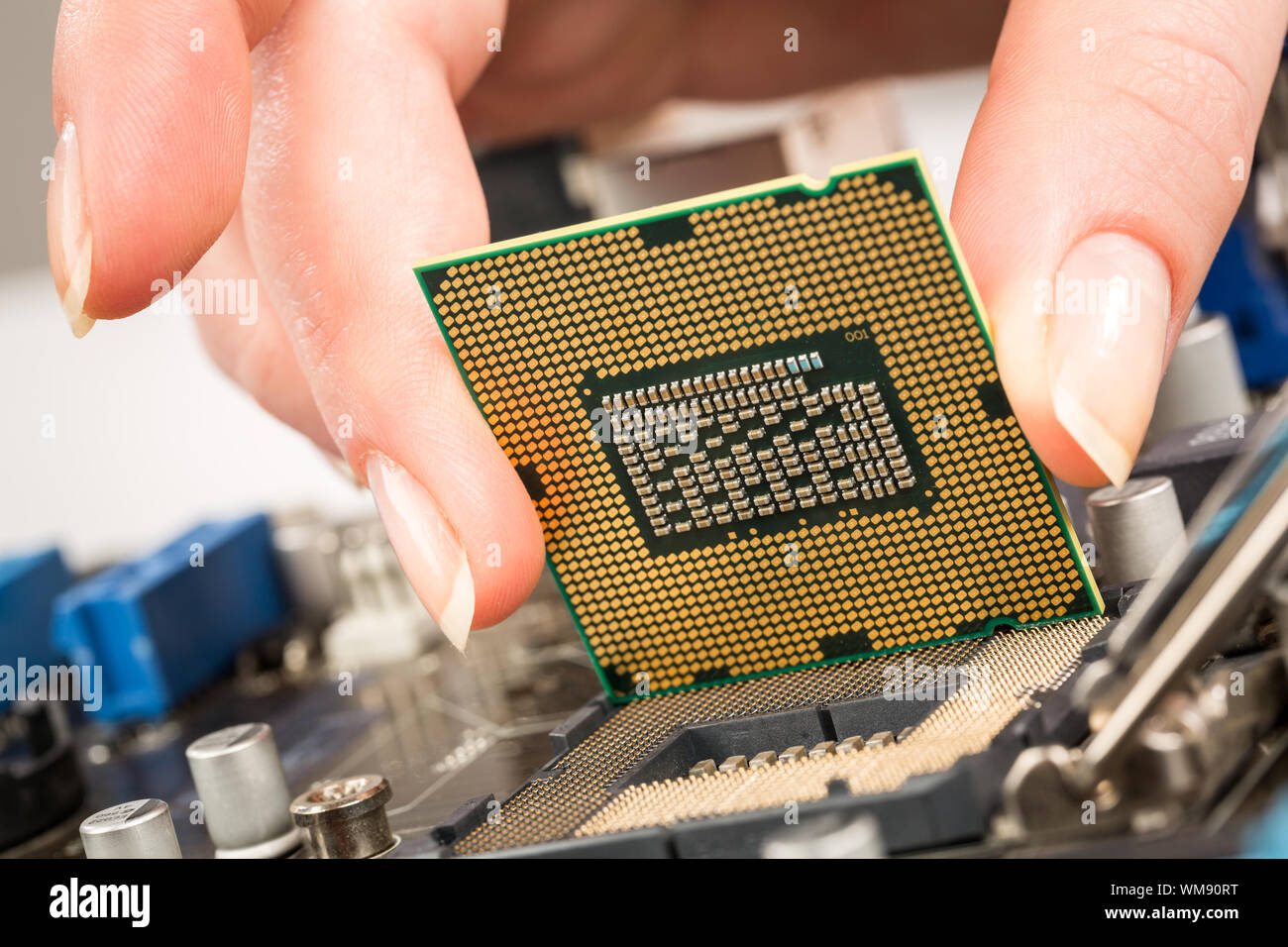 Modern processor and motherboard for a home computer Stock Photo - Alamy