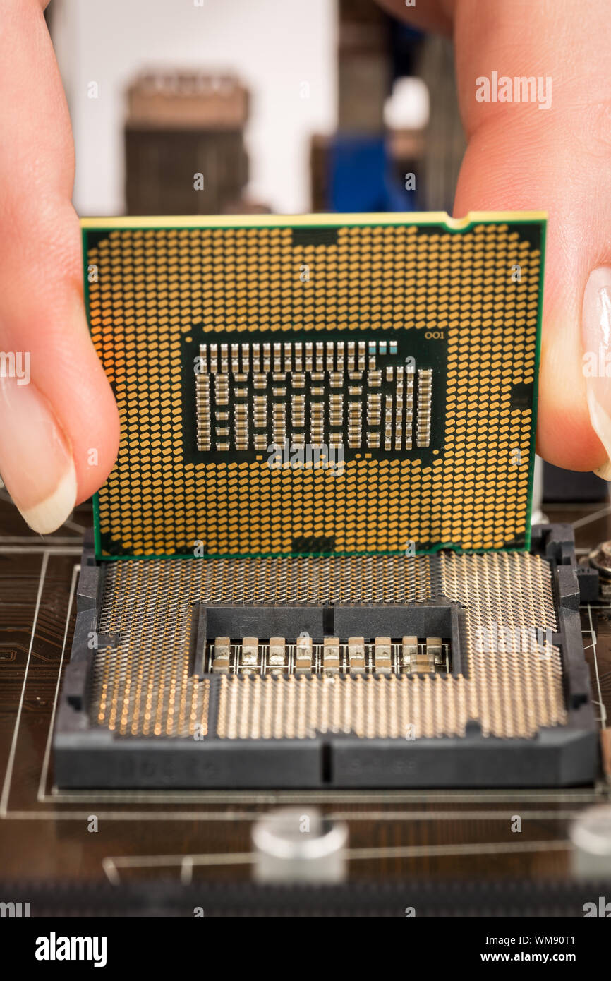 Modern processor and motherboard for a home computer Stock Photo - Alamy