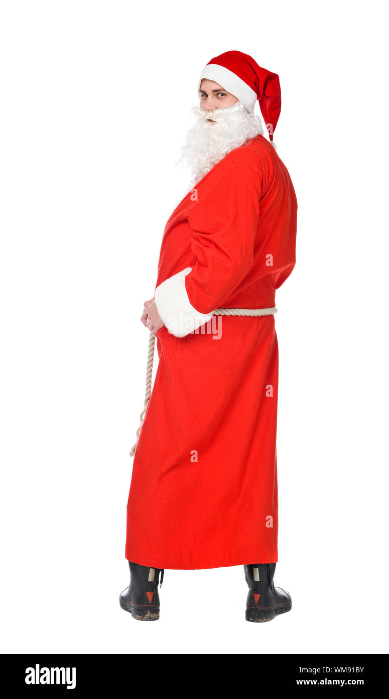 Santa Claus shot from behind isolated on a white background Stock Photo ...