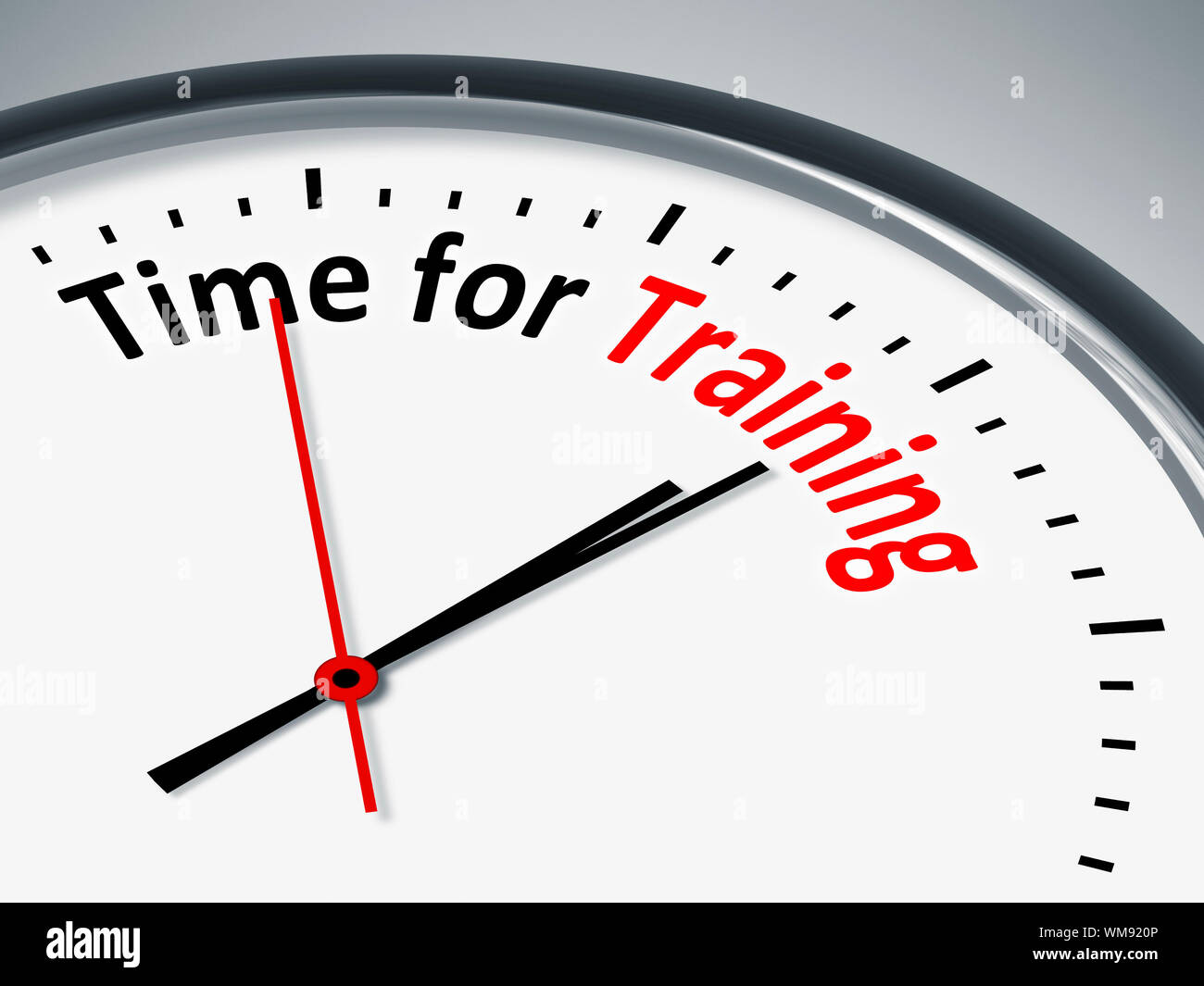 An illustration of a clock with the words Time for Training Stock Photo ...
