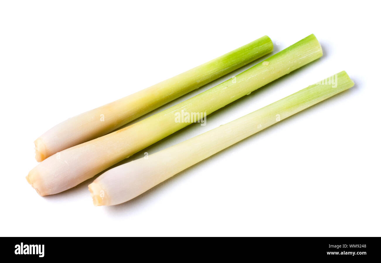 Fresh Lemon Grass on white background Stock Photo - Alamy
