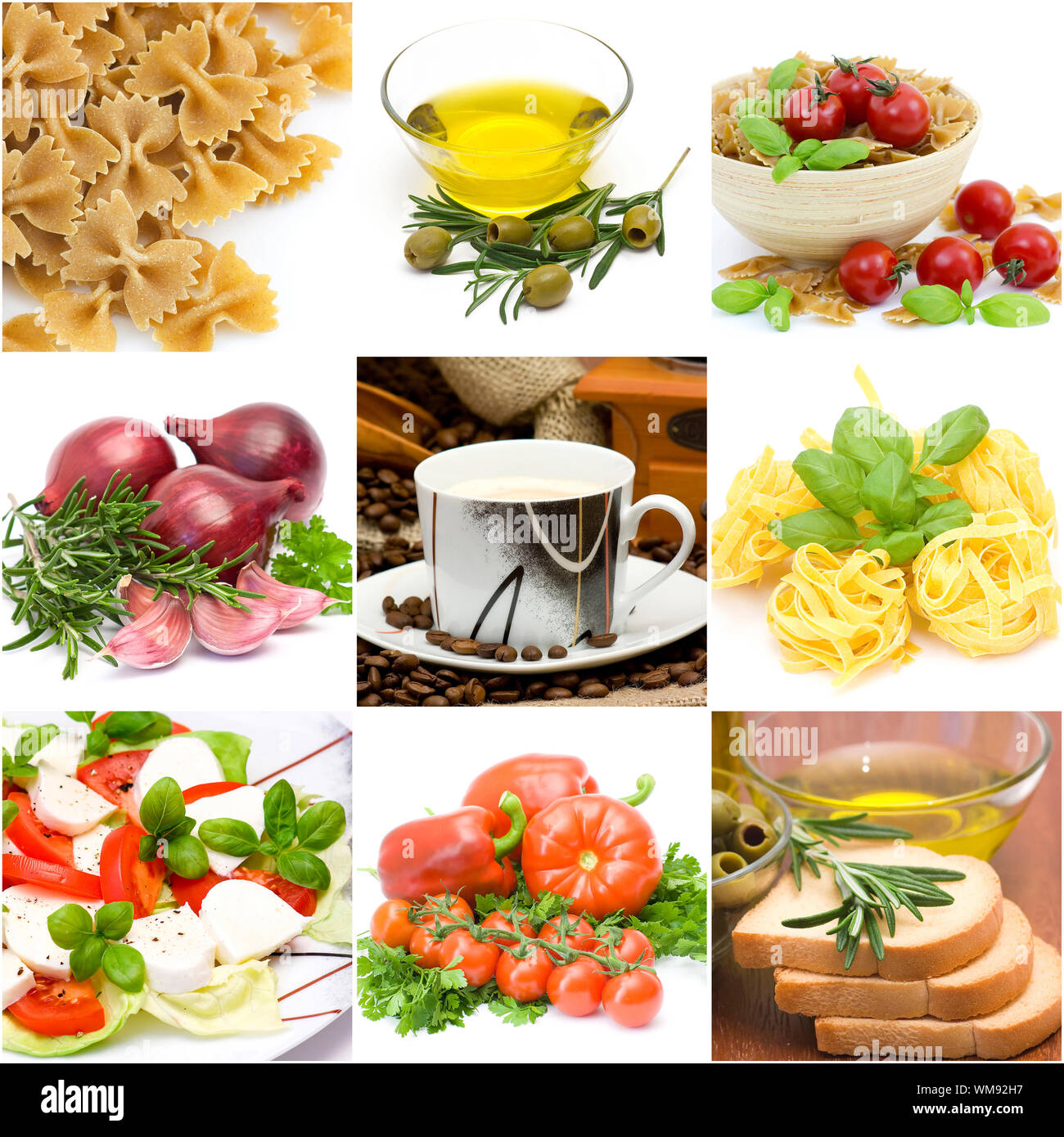 italian food collage made from nine photographs Stock Photo - Alamy