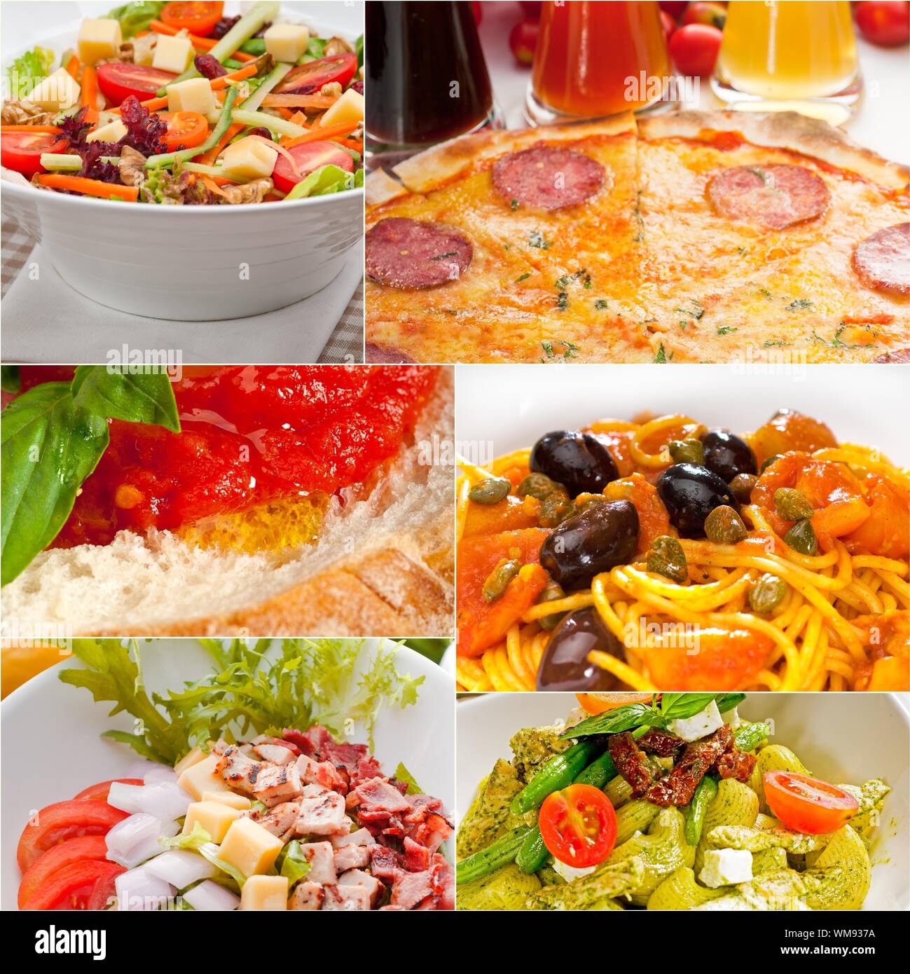 healthy Vegetarian vegan food collage nested on white frame Stock Photo ...